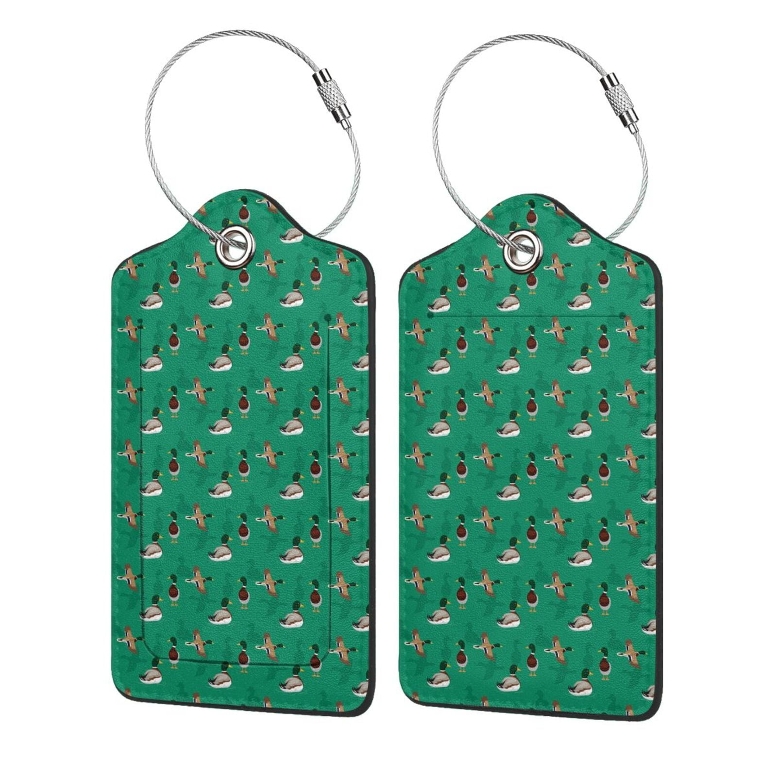 Cauagu Duck Mallard Flying Pose Pattern Luggage Tags,Leather Luggage ...