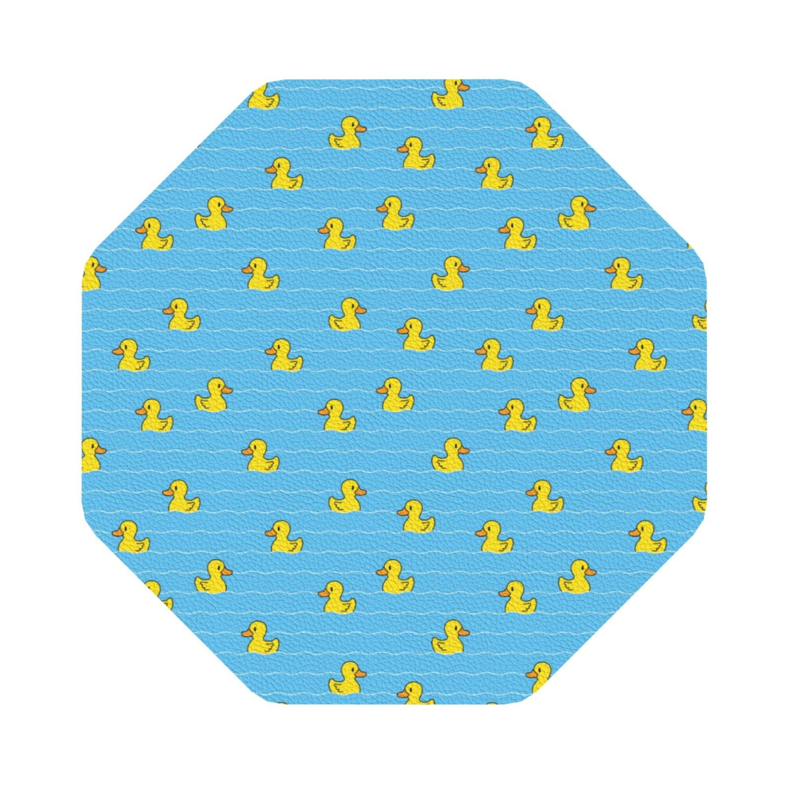 Cauagu Duck Swimming for Round Coaster,Drink Coasters Set of 4 Leather ...