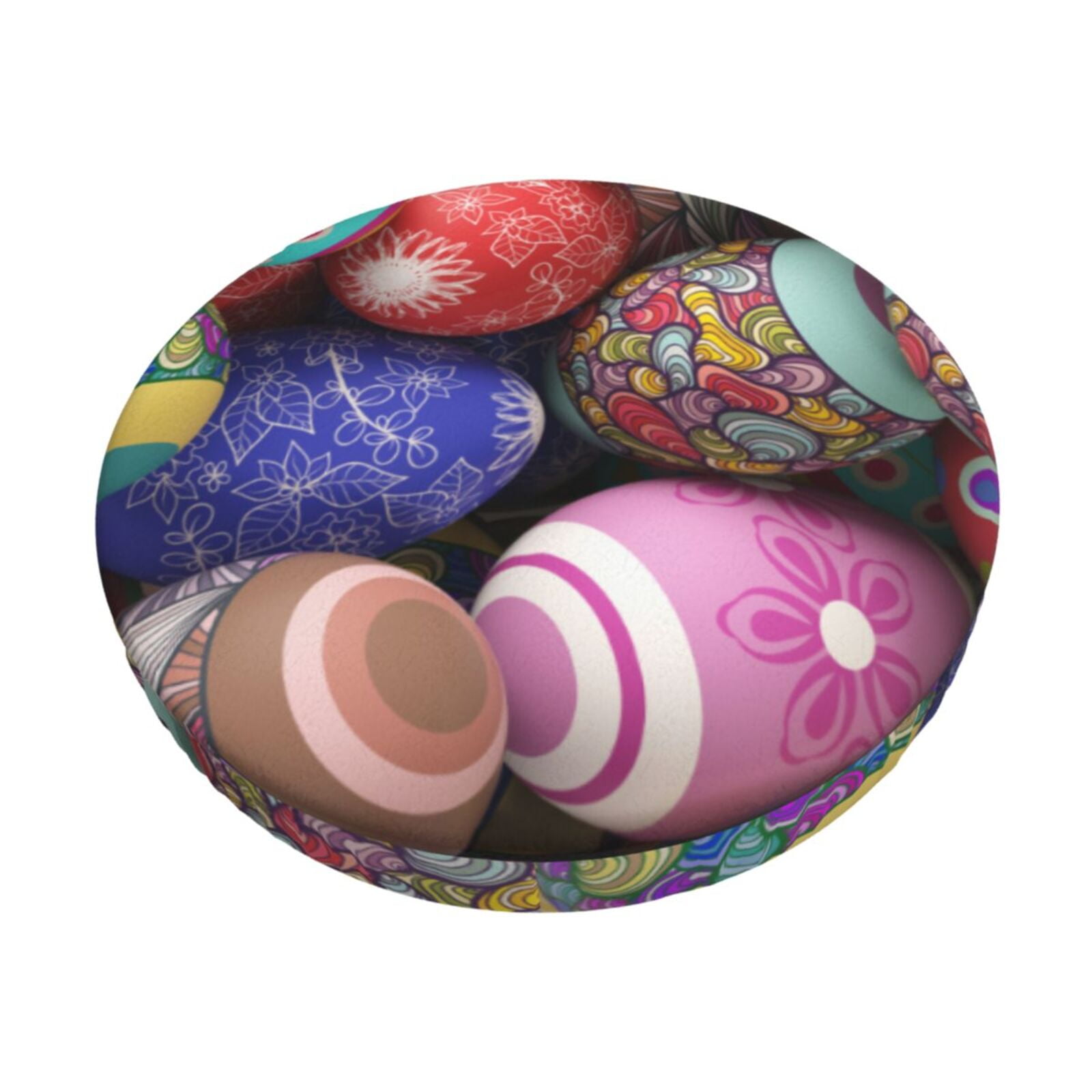 Cauagu Easter Eggs1 Print Round Stool Covers,Seat Cushion for Round Bar ...