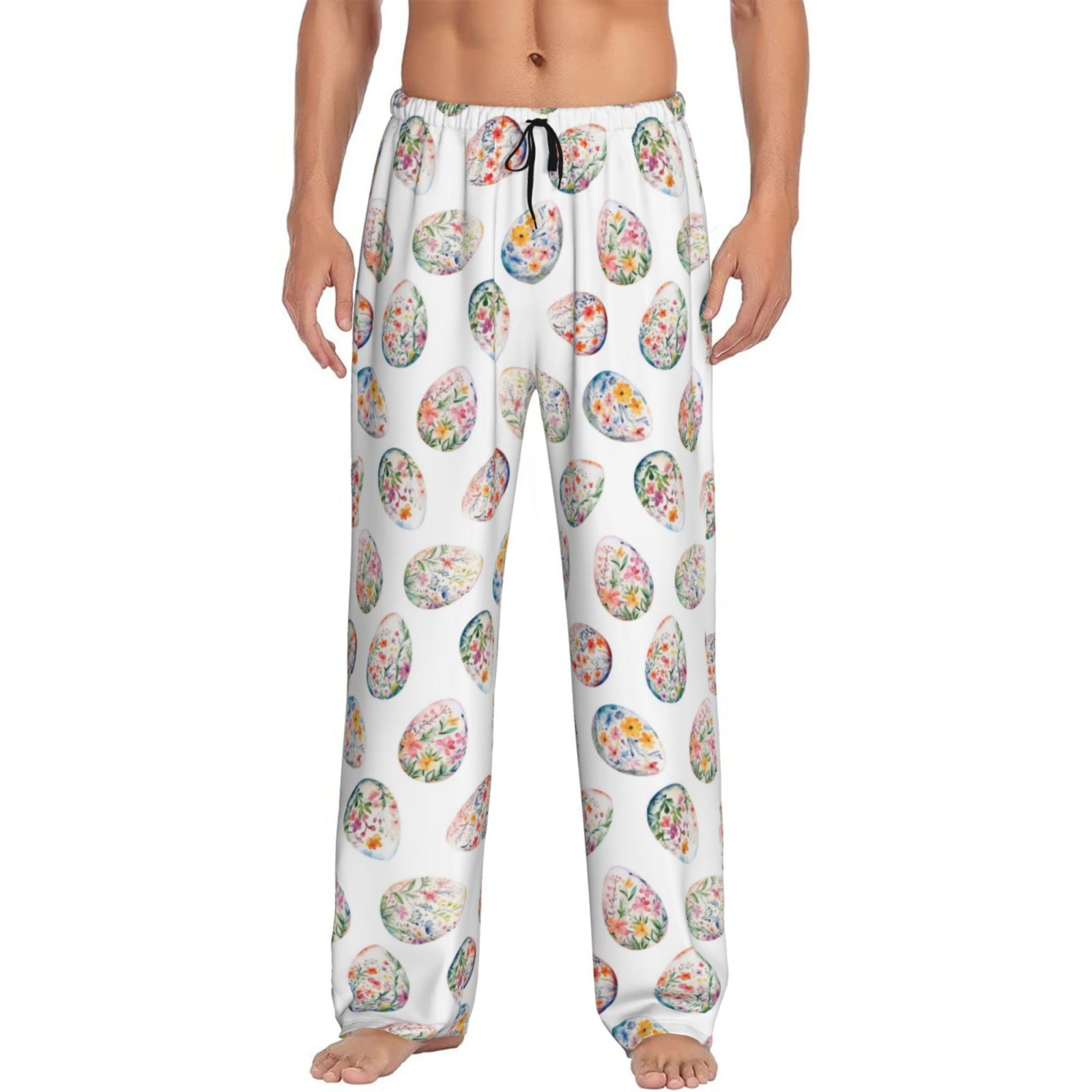 Cauagu Easter eggs with flowers Mens Pajama Pants Sleep & Lounge Pants ...