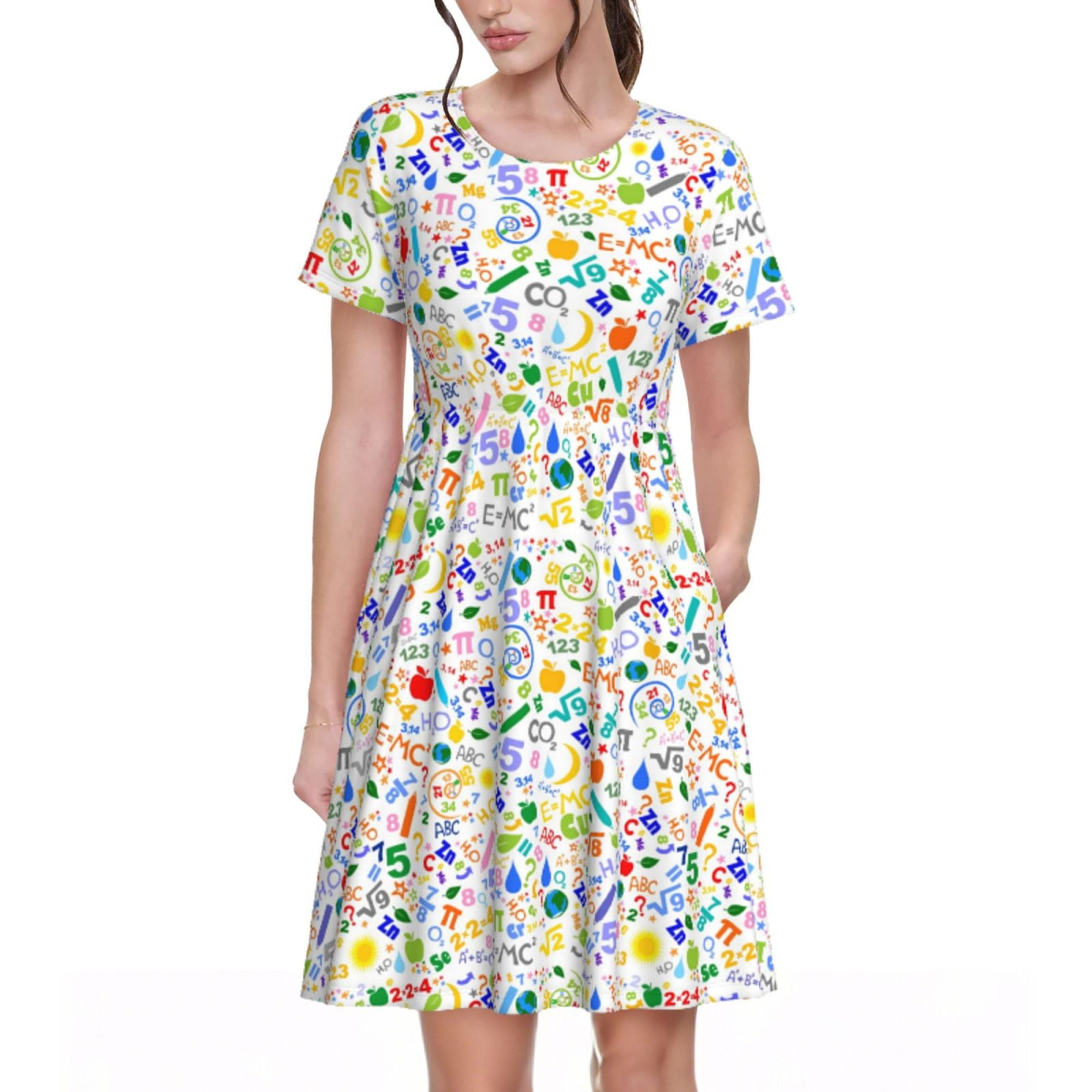 Cauagu Education And Science Print Summer Dresses for Women 2025 Loose ...