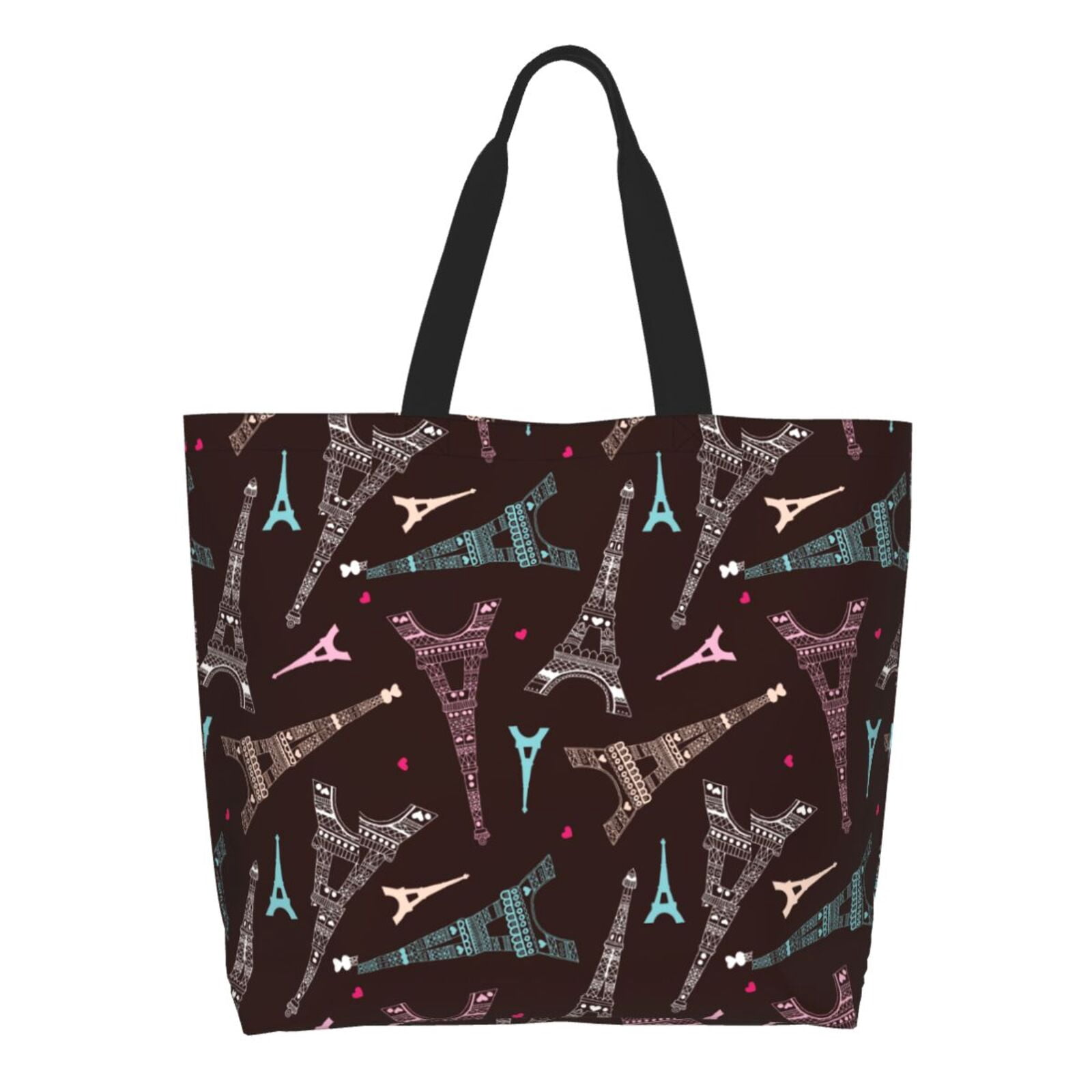 Cauagu Eiffel Tower Print Women Large Capacity Tote Bag - Casual ...