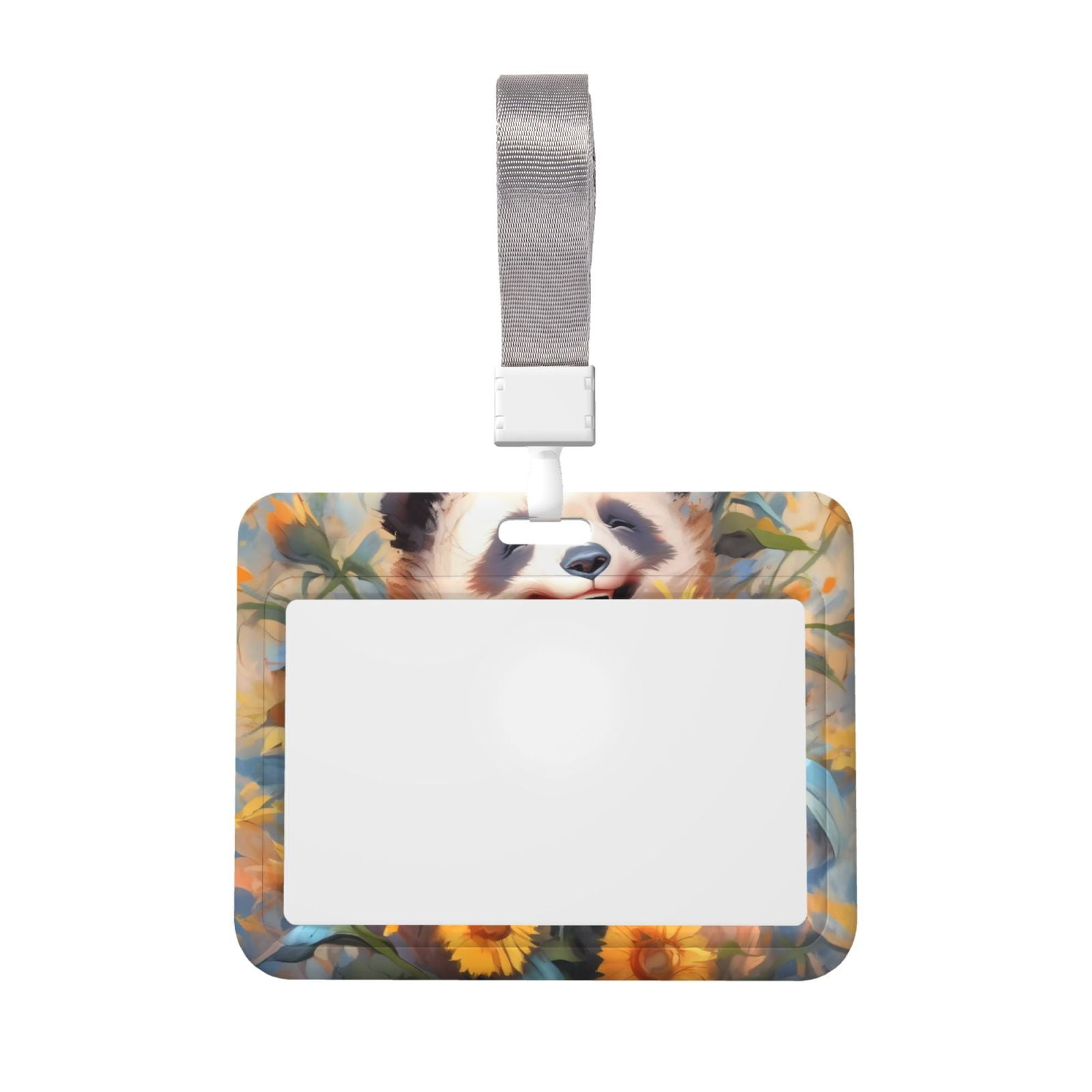 Cauagu Elegant Cute Panda Sunflower for ID Badge Holder,Badge Holder ...