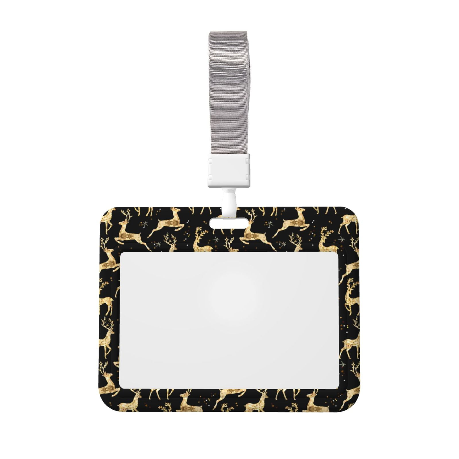 Cauagu Elegant Gold Moose for ID Badge Holder,Badge Holder with Windows ...