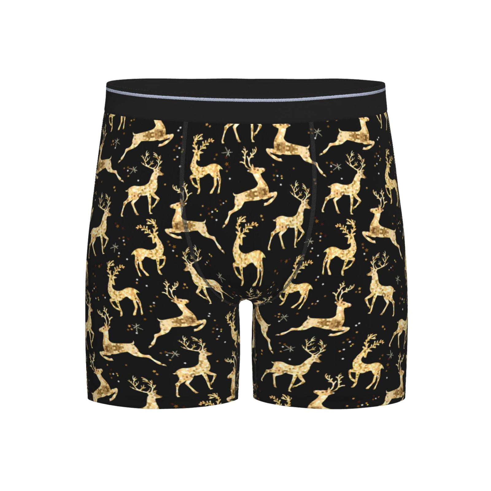 Cauagu Elegant Gold Moose Print Men's Boxer Briefs, Funny & Cute ...