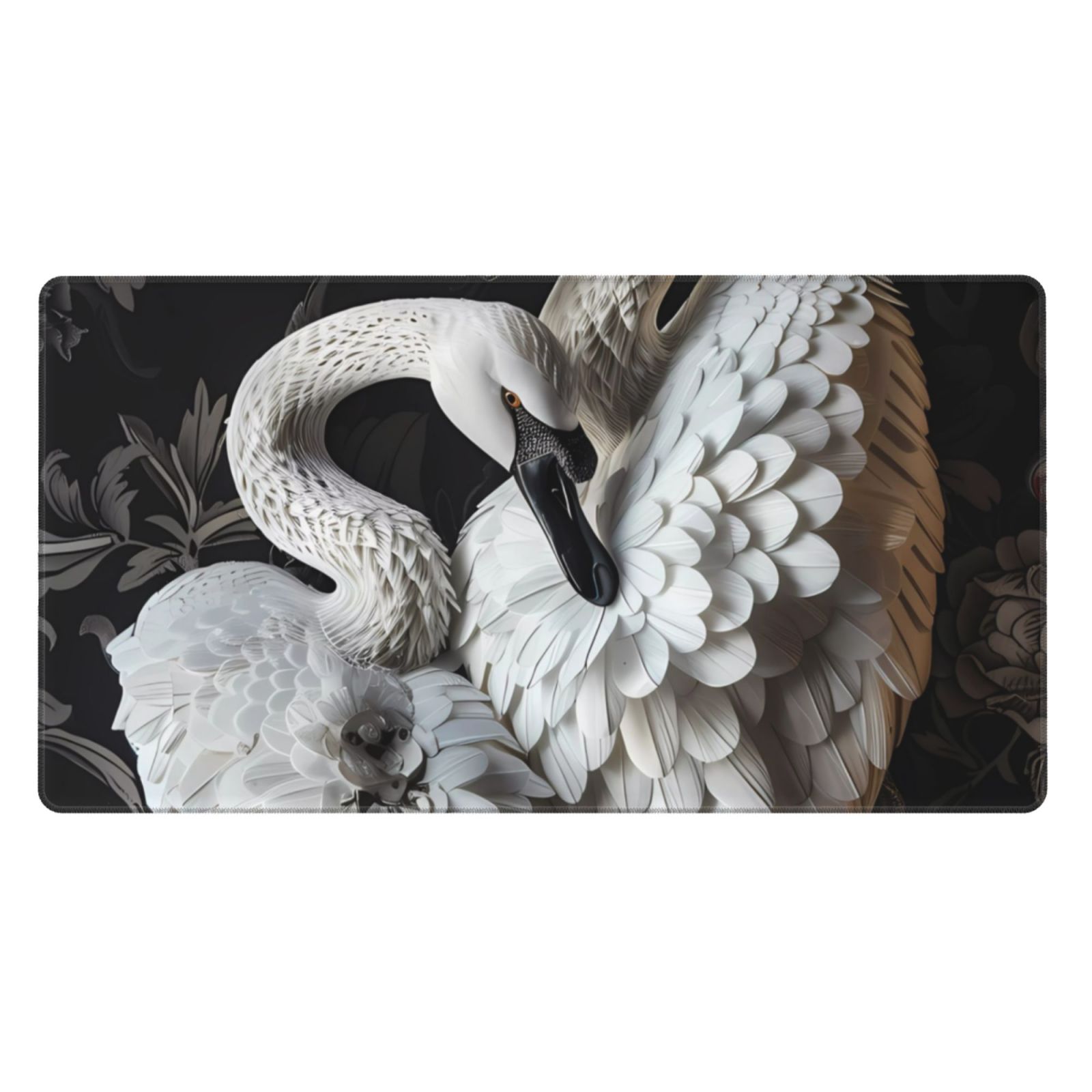 Cauagu Elegant Swans Black Background for Large Mouse Pad,XXL Extended ...