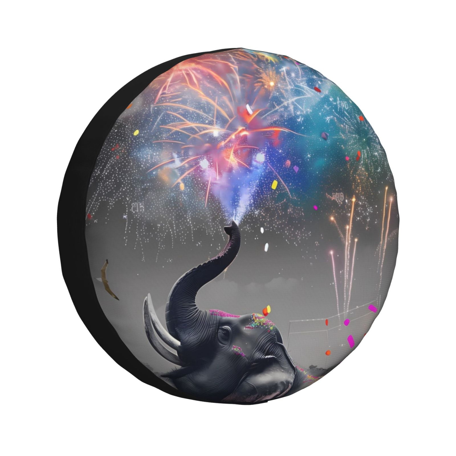 Cauagu Elephant Fireworks Celebration for Spare Tire Cover Wheel ...