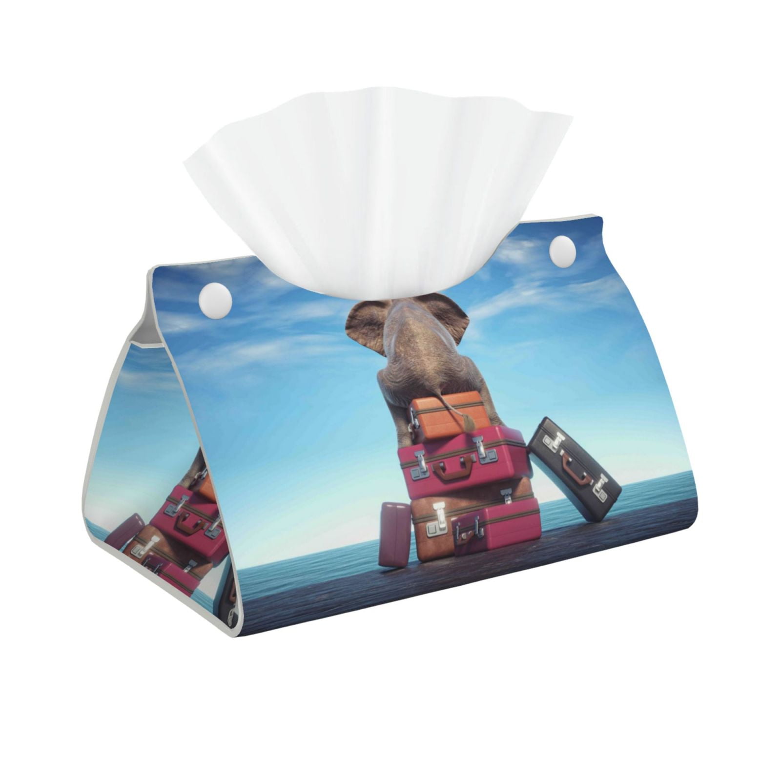 Cauagu Elephant Sits for Large Tissue Box Cover Rectangular–Plus Size ...