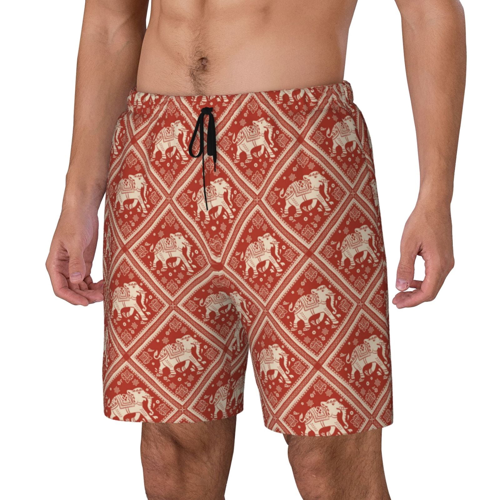 Cauagu Elephant animal Print Mens Swim Trunks Quick Dry Board Shorts ...