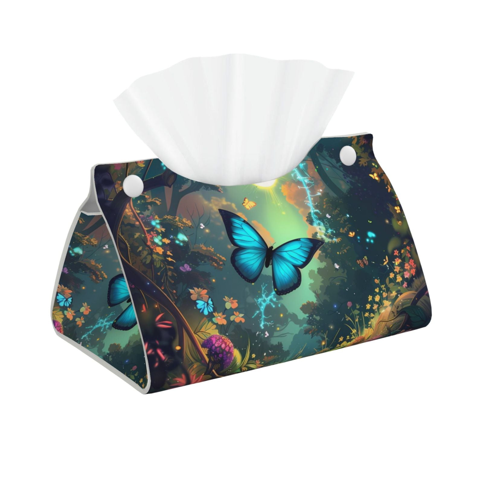 Cauagu Enchanted Forest Butterfly A for Large Tissue Box Cover ...