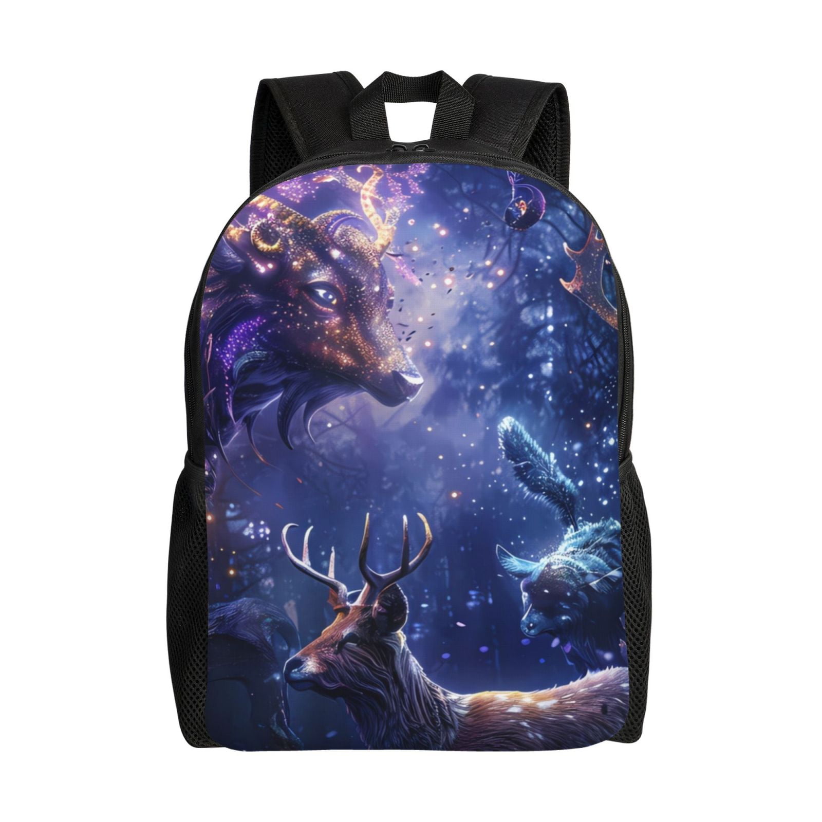 Cauagu Enchanted Forest Stag Gathering Print Backpacks,Travel Daypack ...