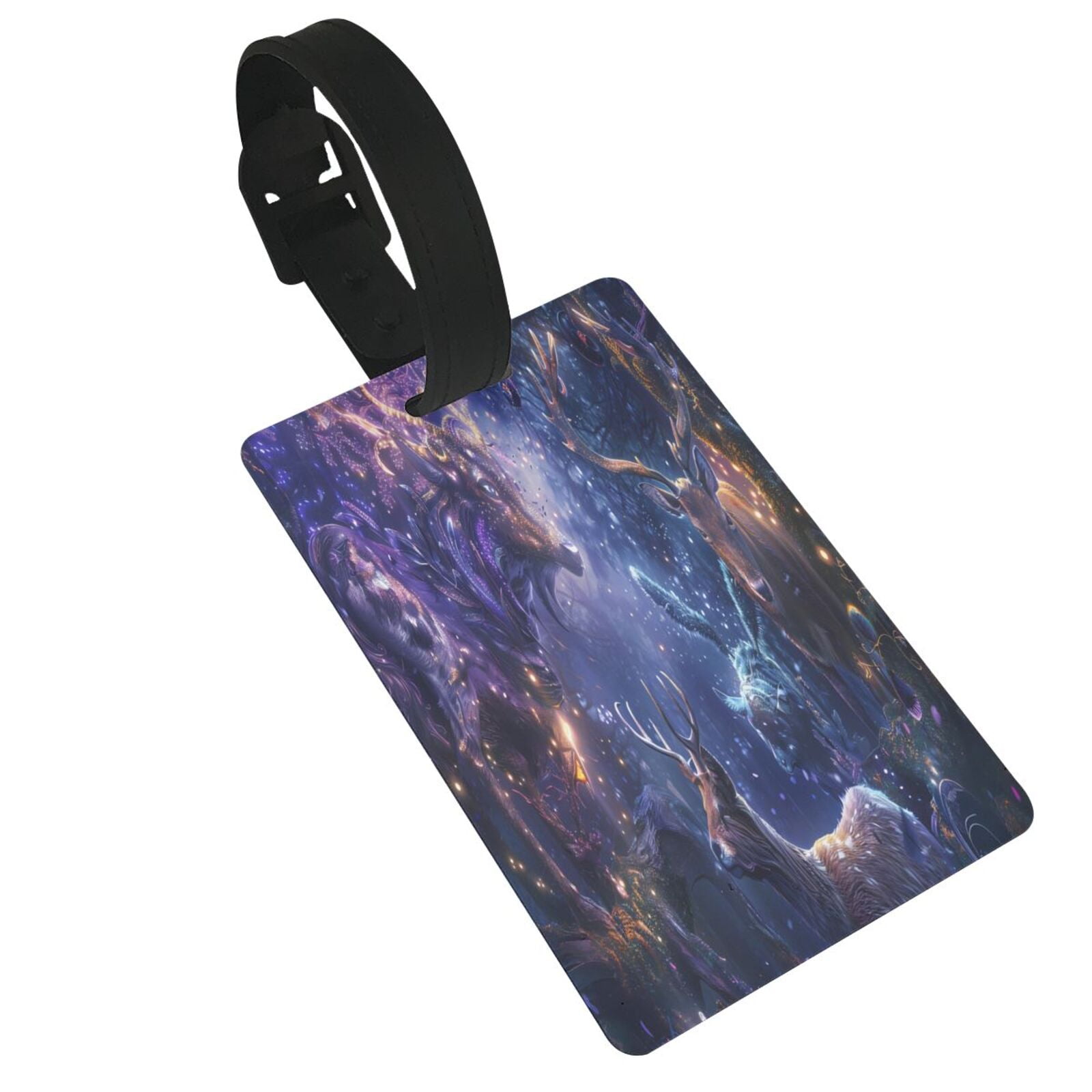 Cauagu Enchanted Forest Stag Gathering Print PVC Luggage Tag, Suitcase ...