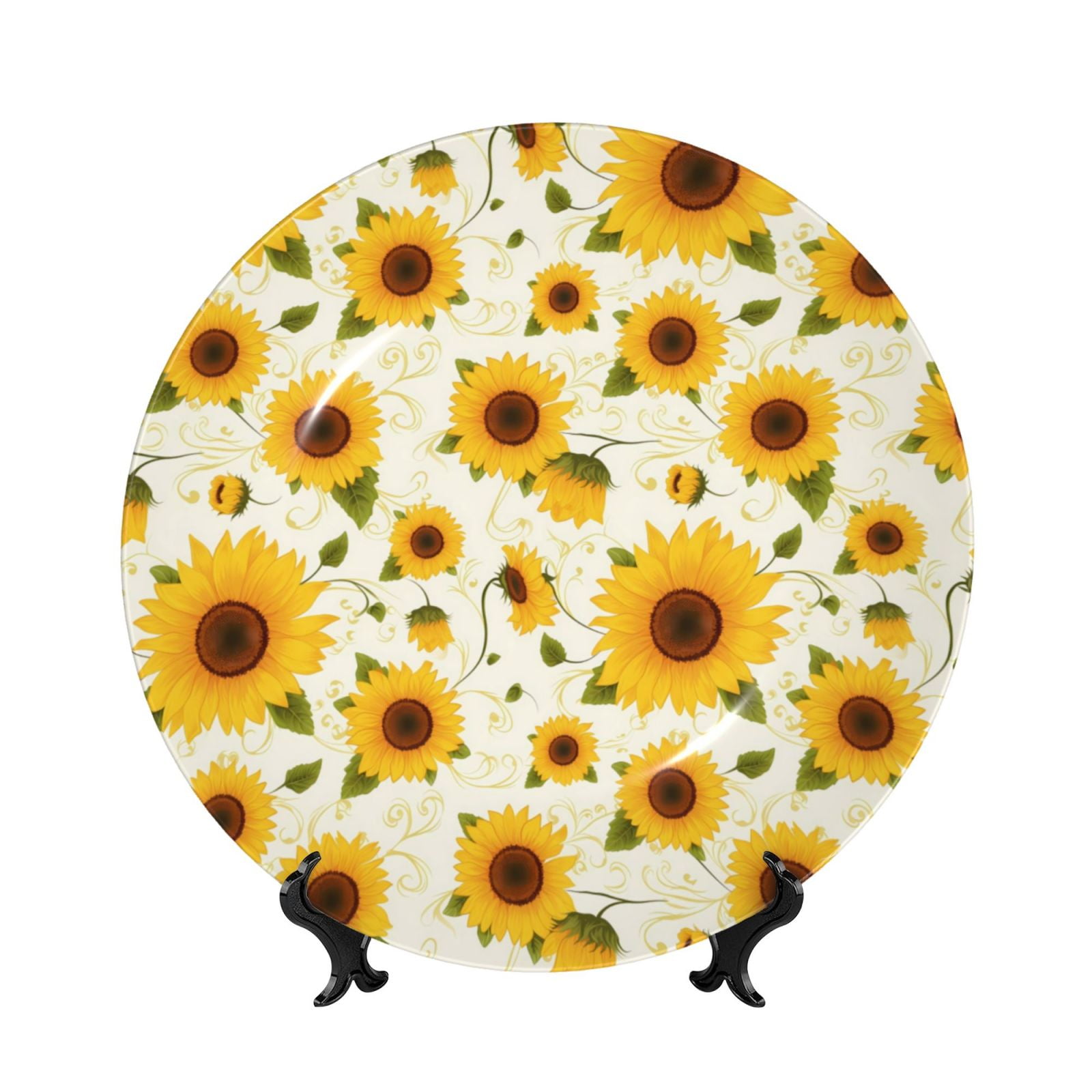 Cauagu European-style Pattern Sunflower A Print Bone China Decorative ...