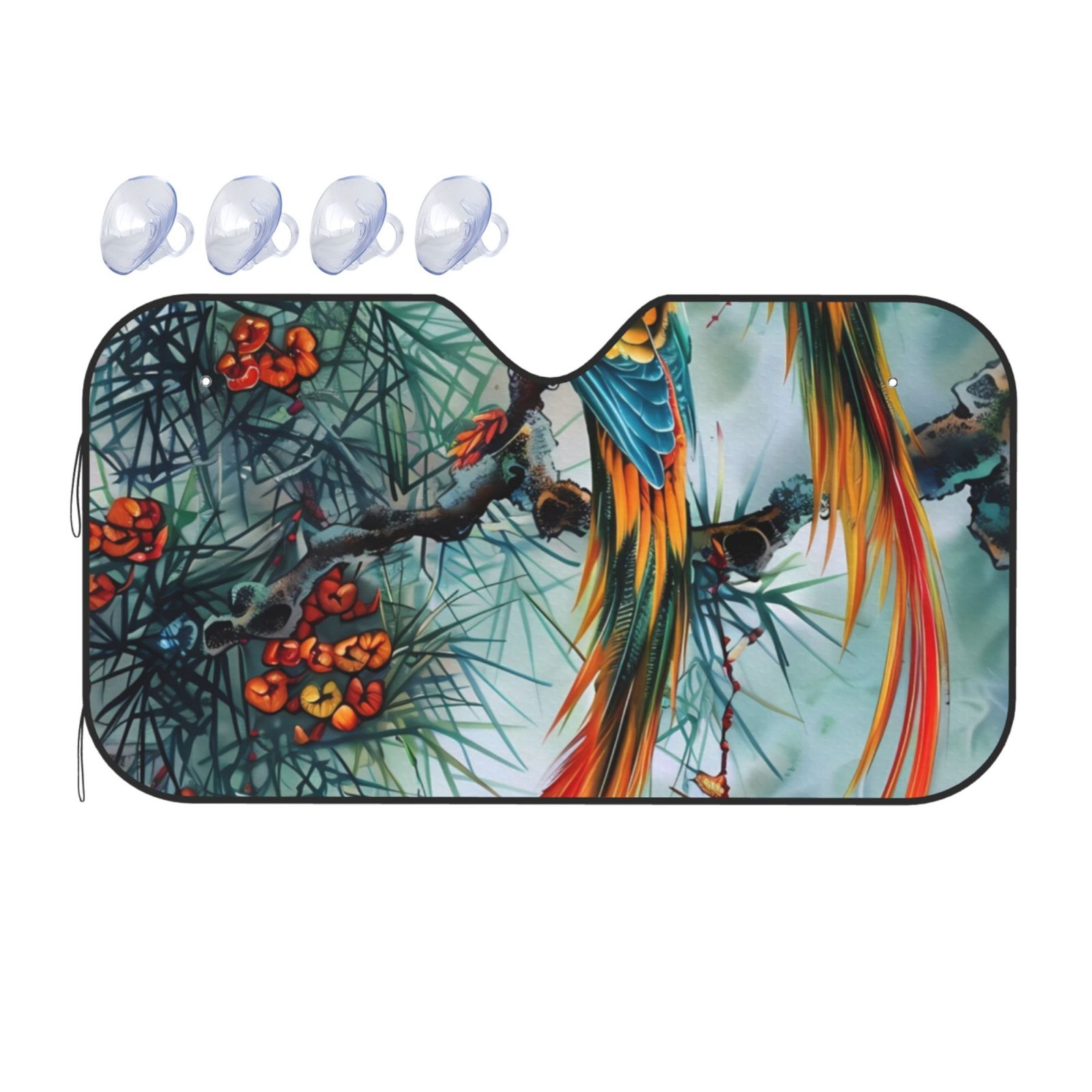 Cauagu Exotic Birds Forest Print Car Windshield Sunshade,1-Piece ...