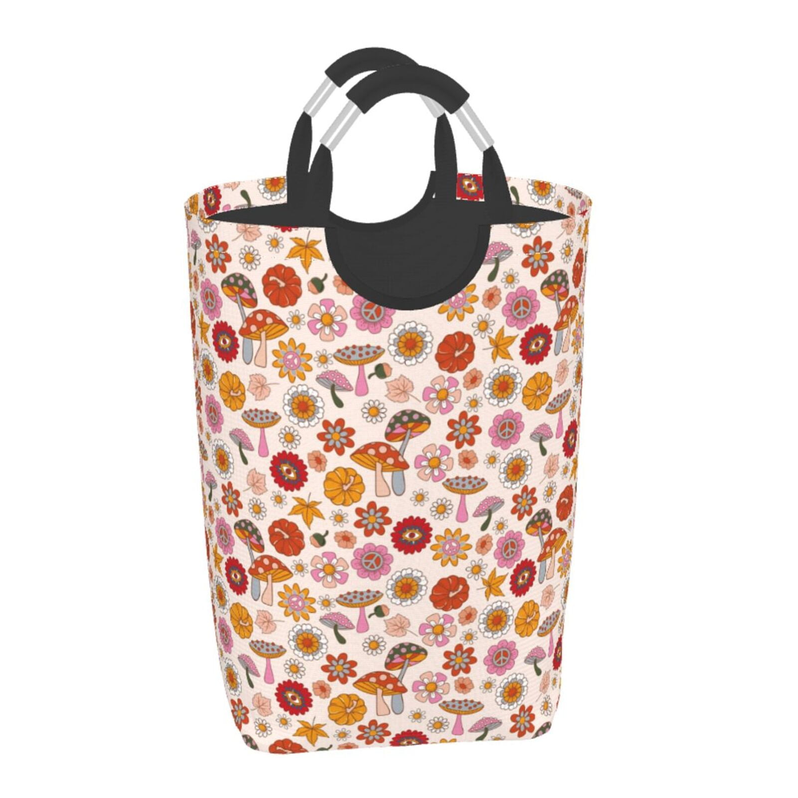 Cauagu Fall 70s Groovy Hippie Print Hamper Basket Bin,Extra Large Dirty ...