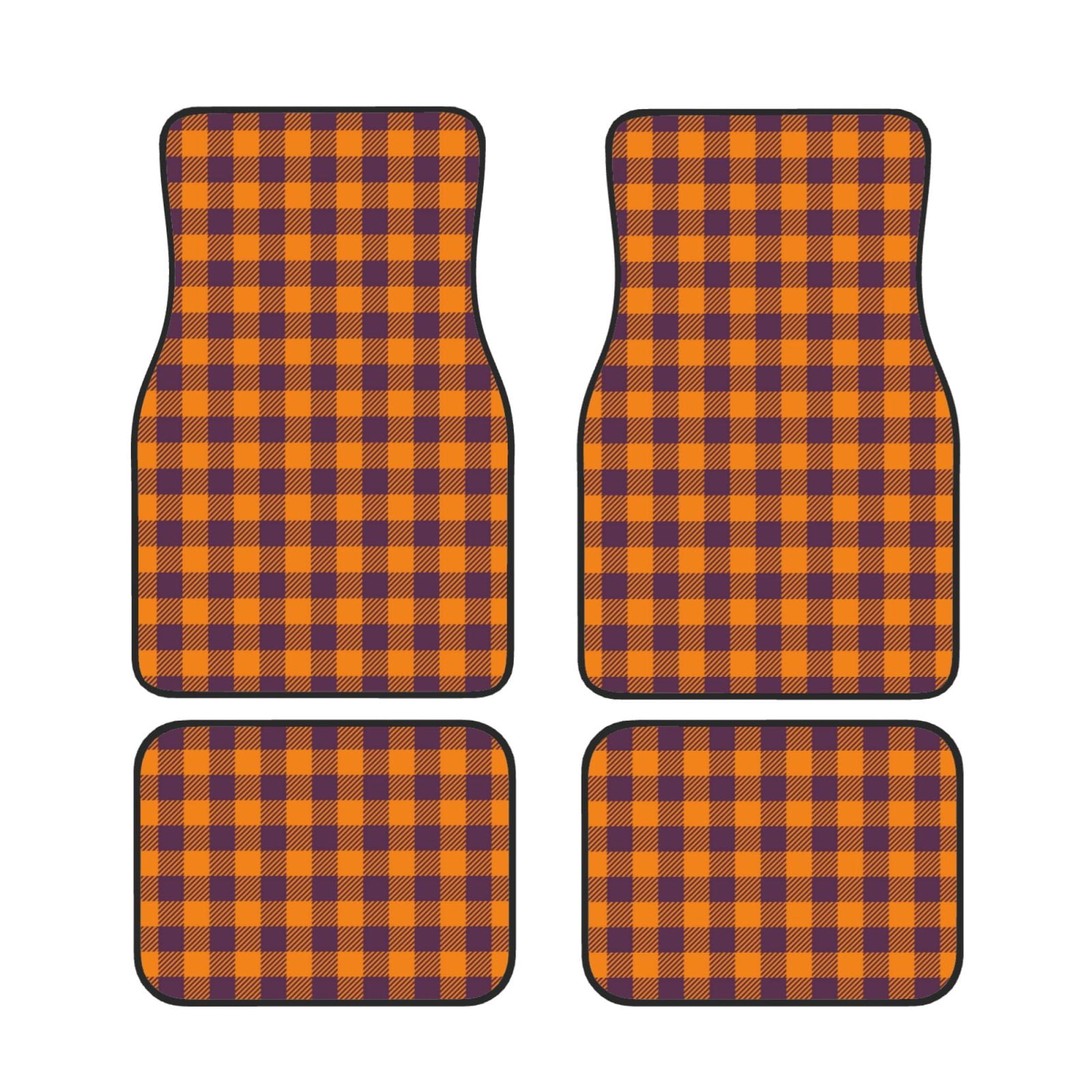 Cauagu Fall Buffalo Plaid Pattern Car Floor Mat Set of 4,Car Carpet ...