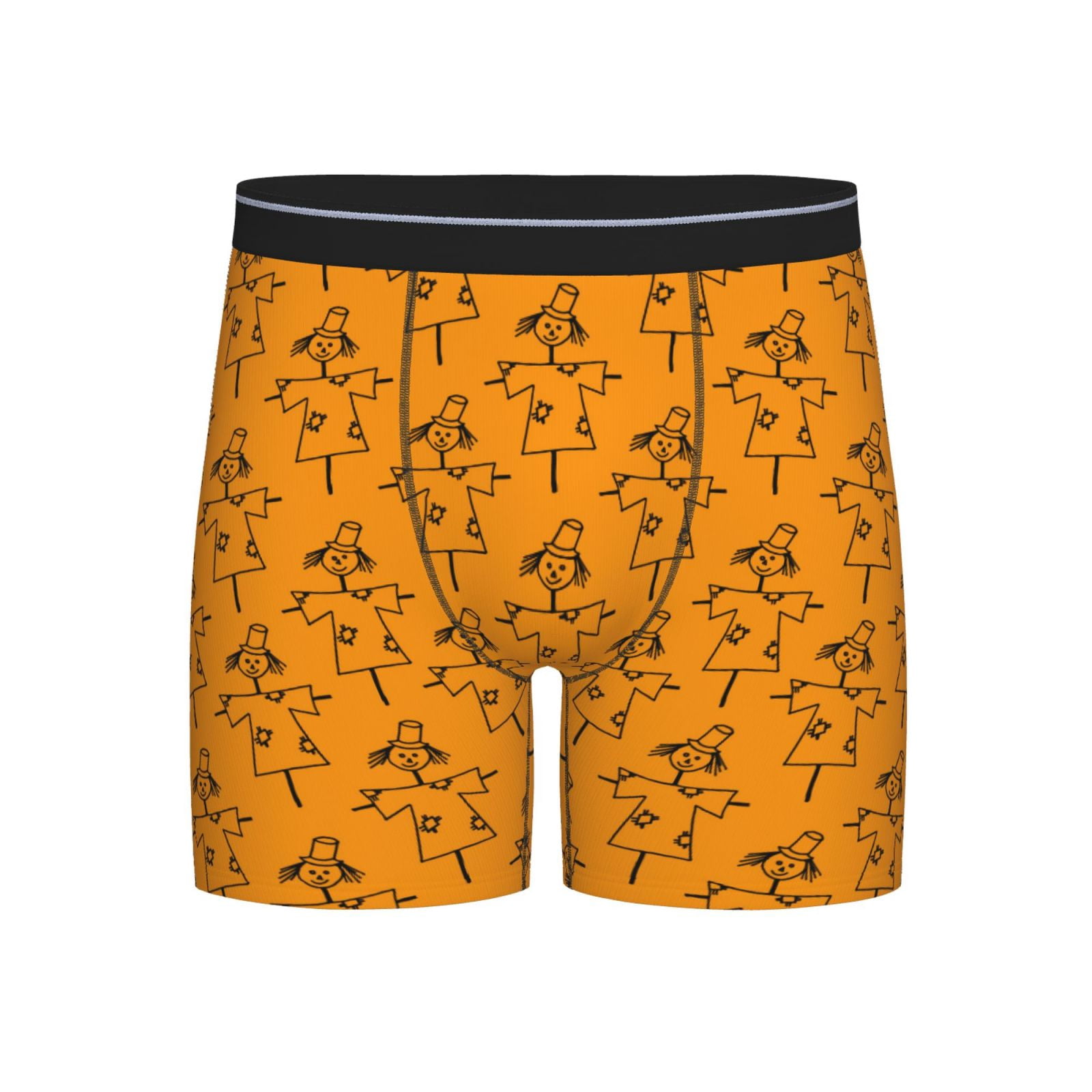 Cauagu Fall Cute Simple Scarecrow Print Men's Boxer Briefs, Funny ...