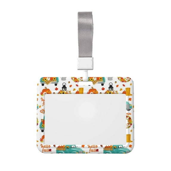 Cauagu Fall Pumpkins And Sunflowers for ID Badge Holder,Badge Holder ...