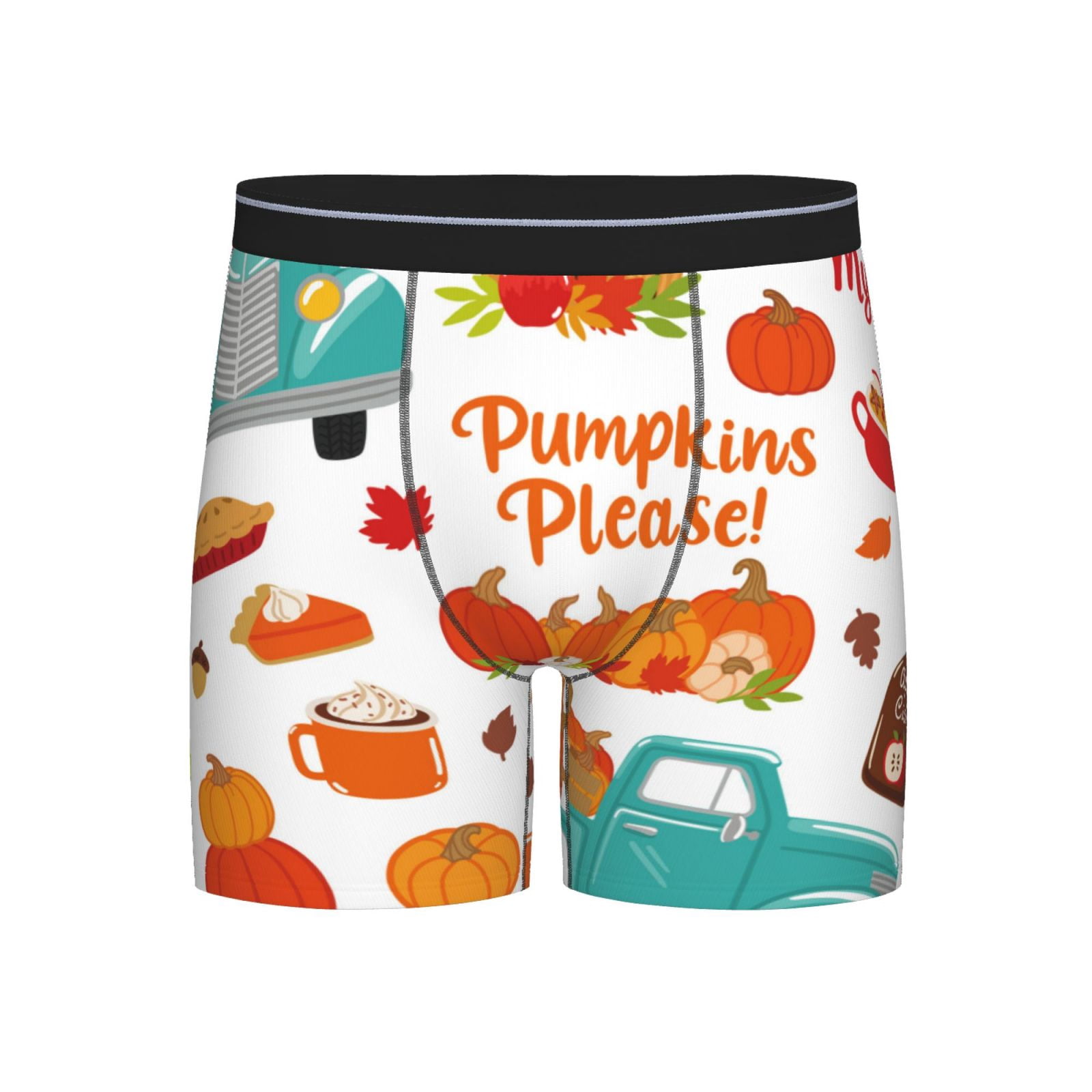 Cauagu Fall Pumpkins Print Men's Boxer Briefs, Funny & Cute Underwear ...