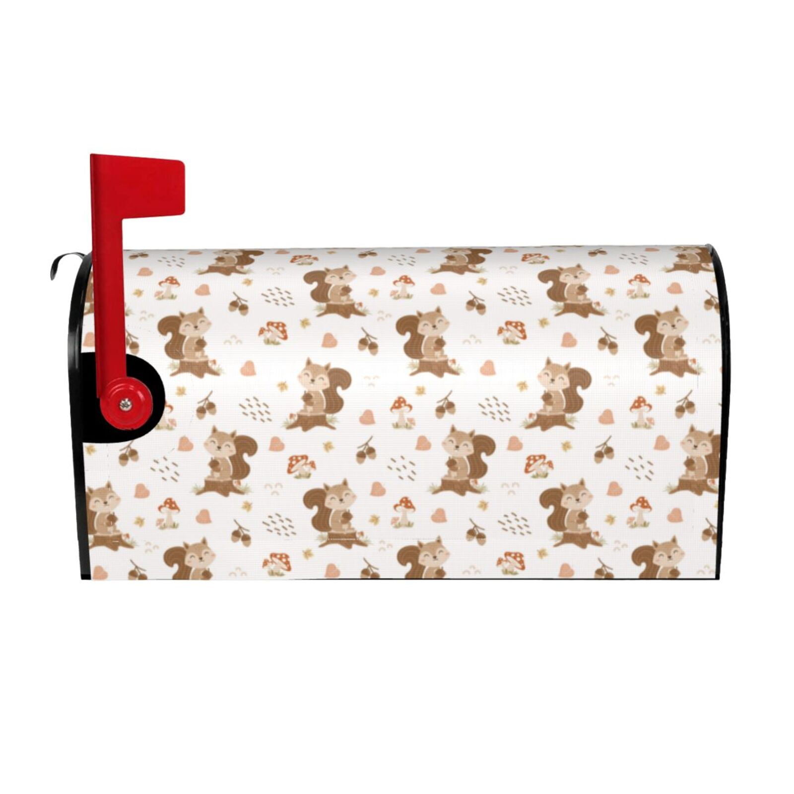 Cauagu Fall Squirrel Pattern Magnetic Mailbox Covers, Mailbox Cover ...