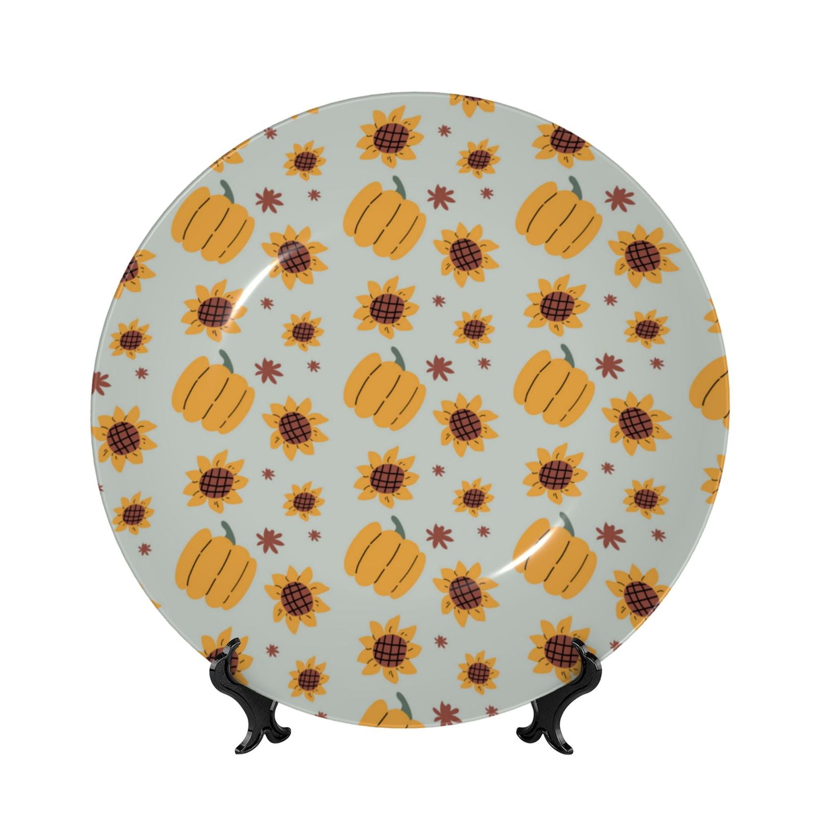 Cauagu Fall Thanksgiving Day Print Bone China Decorative Plate, Wall ...