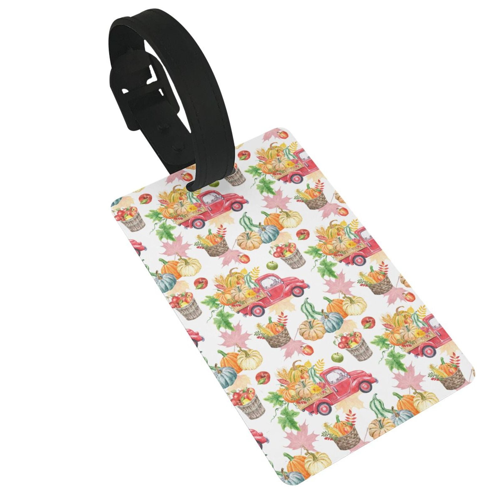 Cauagu Fall harvest truck pumpkin Print PVC Luggage Tag, Suitcase Label ...