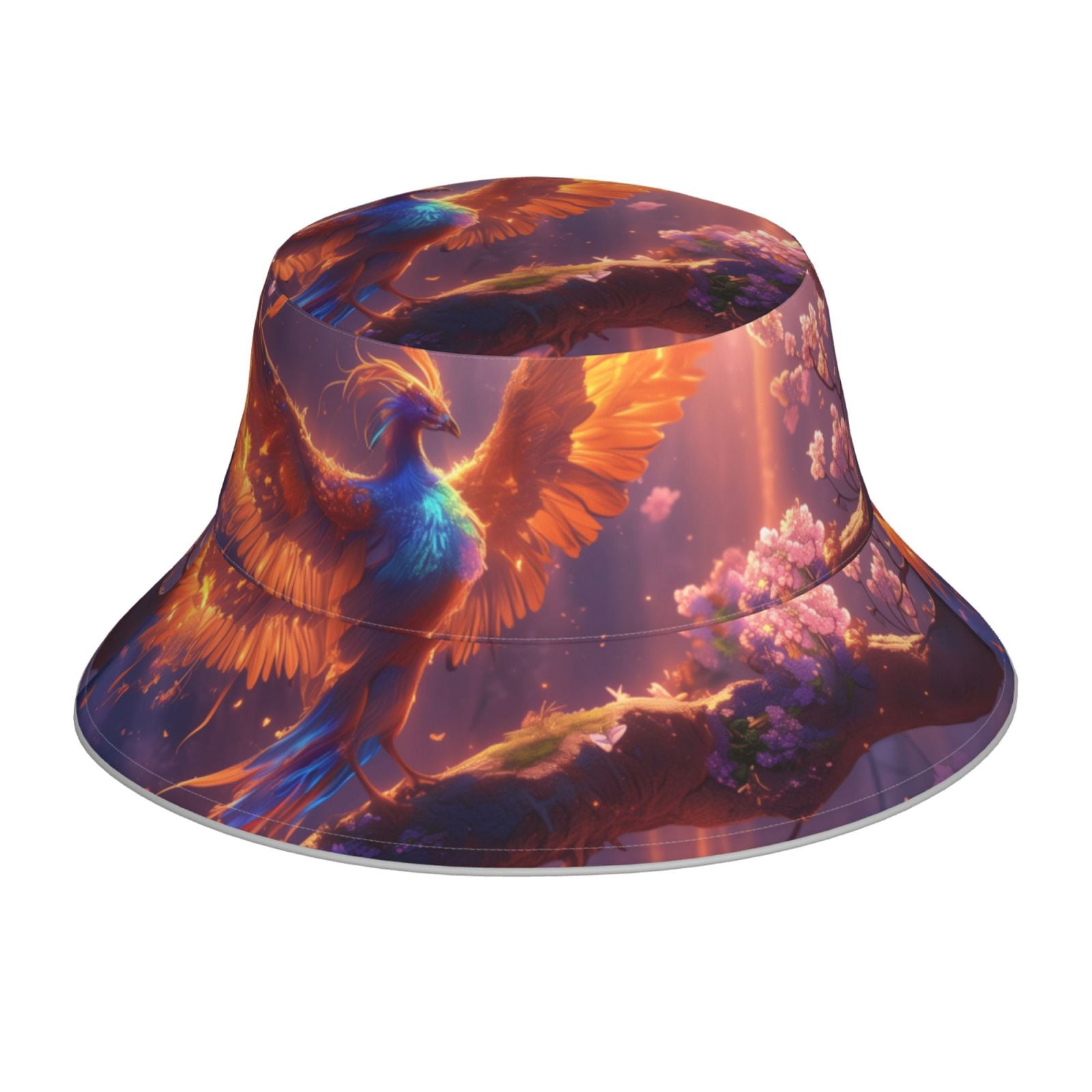 Cauagu Fantasy Bird Illustration for Unisex Bucket Hat,Outdoor Summer ...