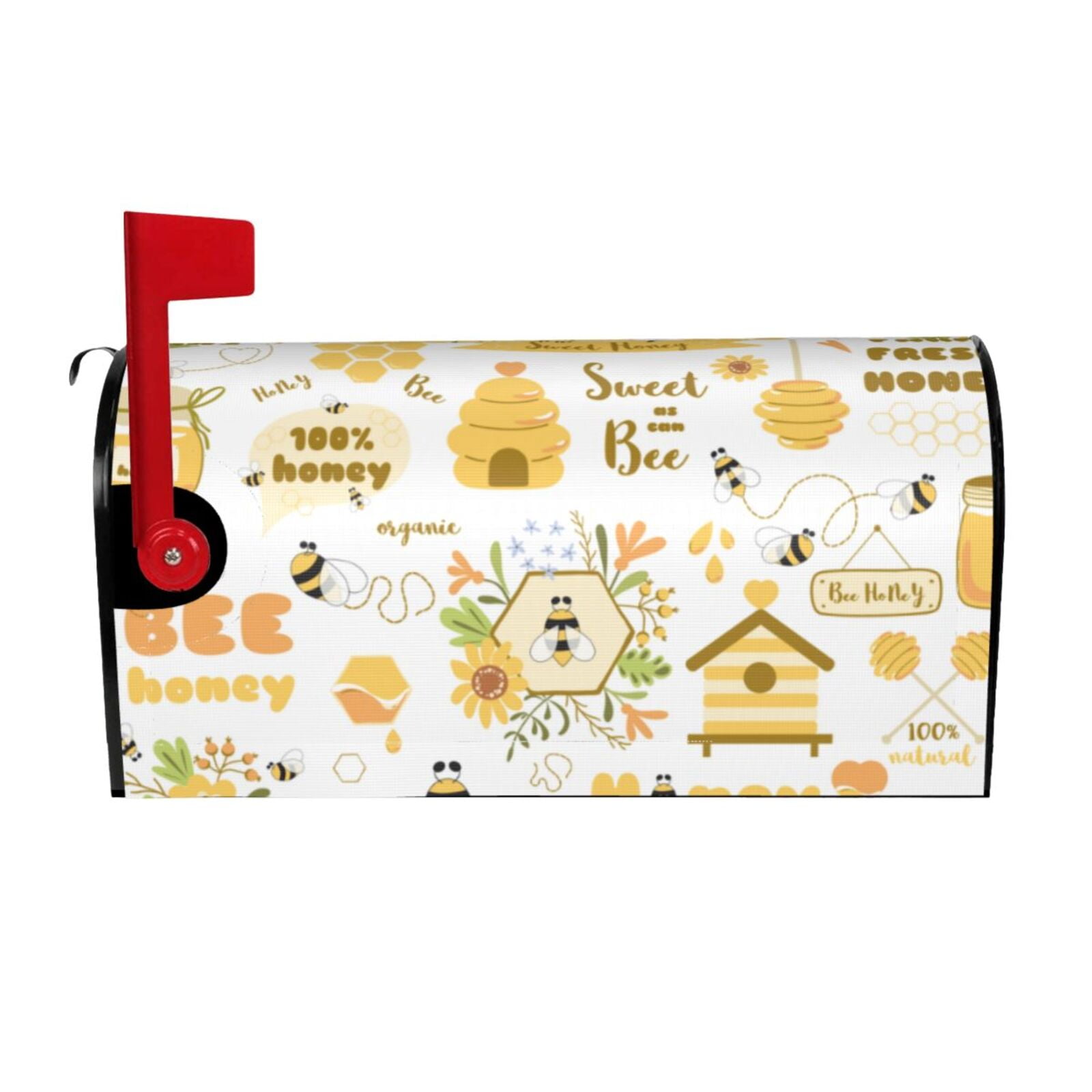 Cauagu Farm Bee Cute Honey Pattern Magnetic Mailbox Covers, Mailbox ...