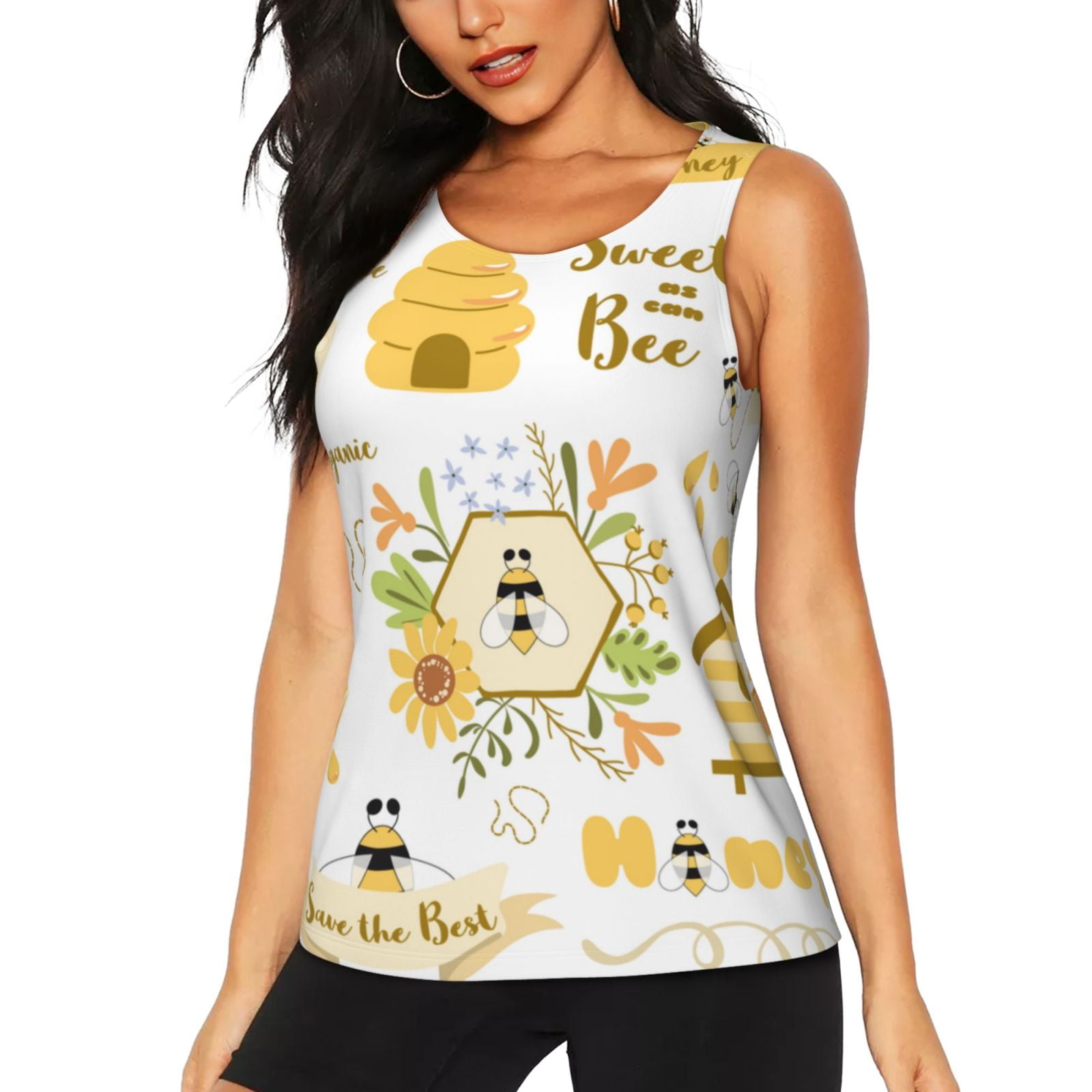 Cauagu Farm Bee Cute Honey for Women's Workout Tank Tops Sleeveless ...
