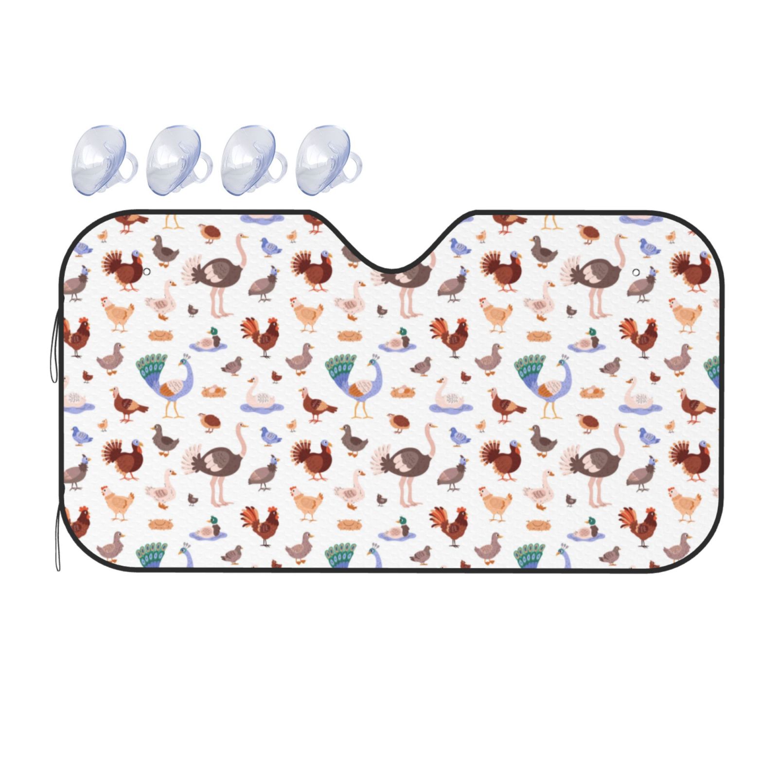 Cauagu Farm Birds Goose Print Car Windshield Sunshade,1-Piece Foldable ...