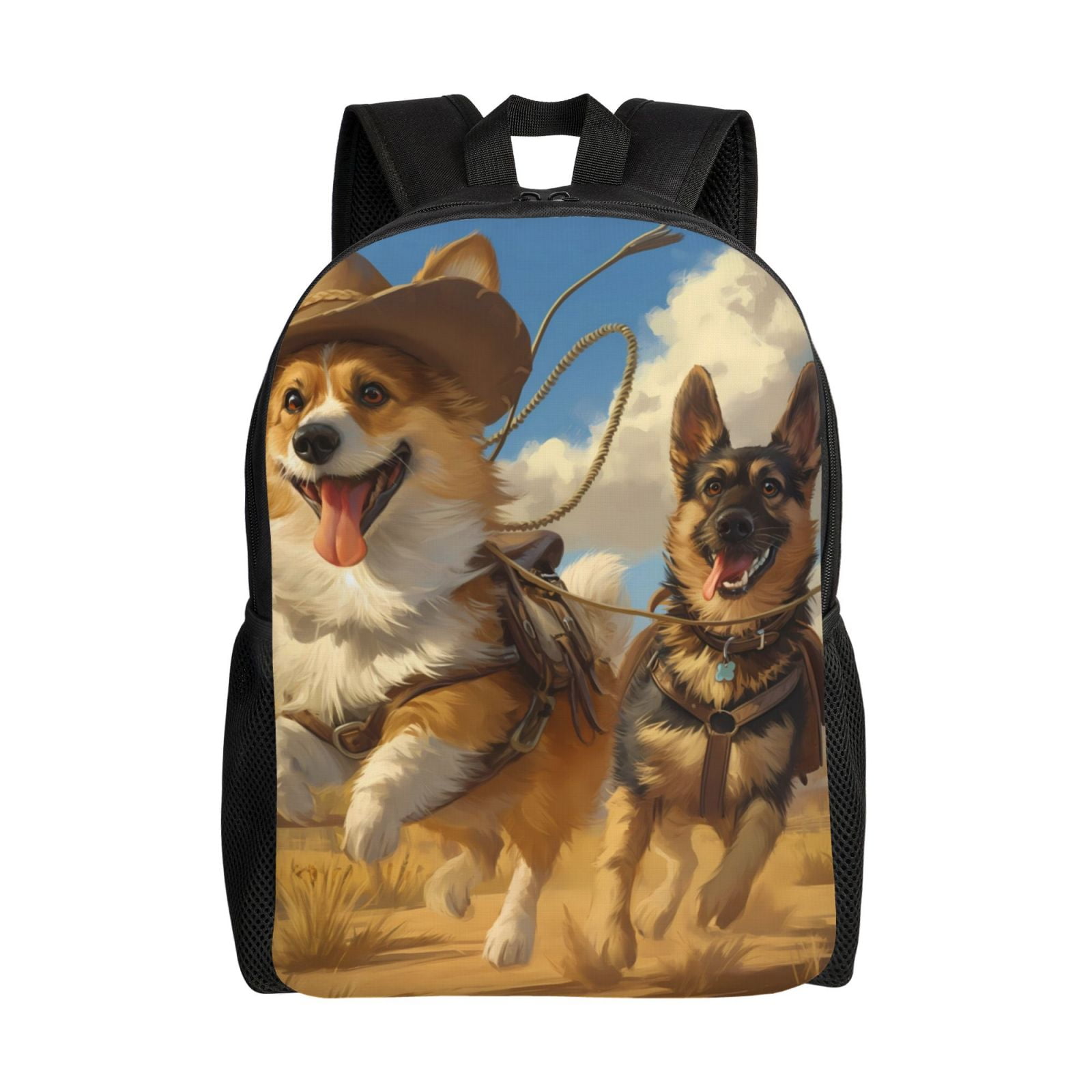 Cauagu Farm Corgi German Shepherd Print Backpacks,Travel Daypack Casual ...