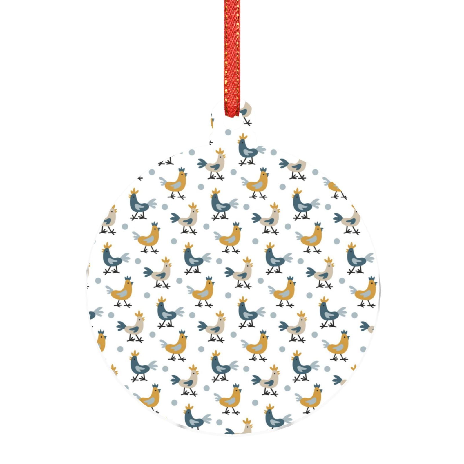 Cauagu Farm Roosters Pattern Acrylic Christmas Pendant,1-Pack Christmas ...