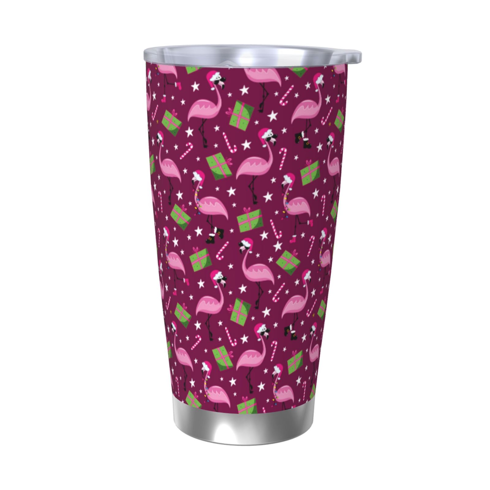 Cauagu Festive Flamingos Pattern 20oz Tumbler,Stainless Steel Vacuum ...