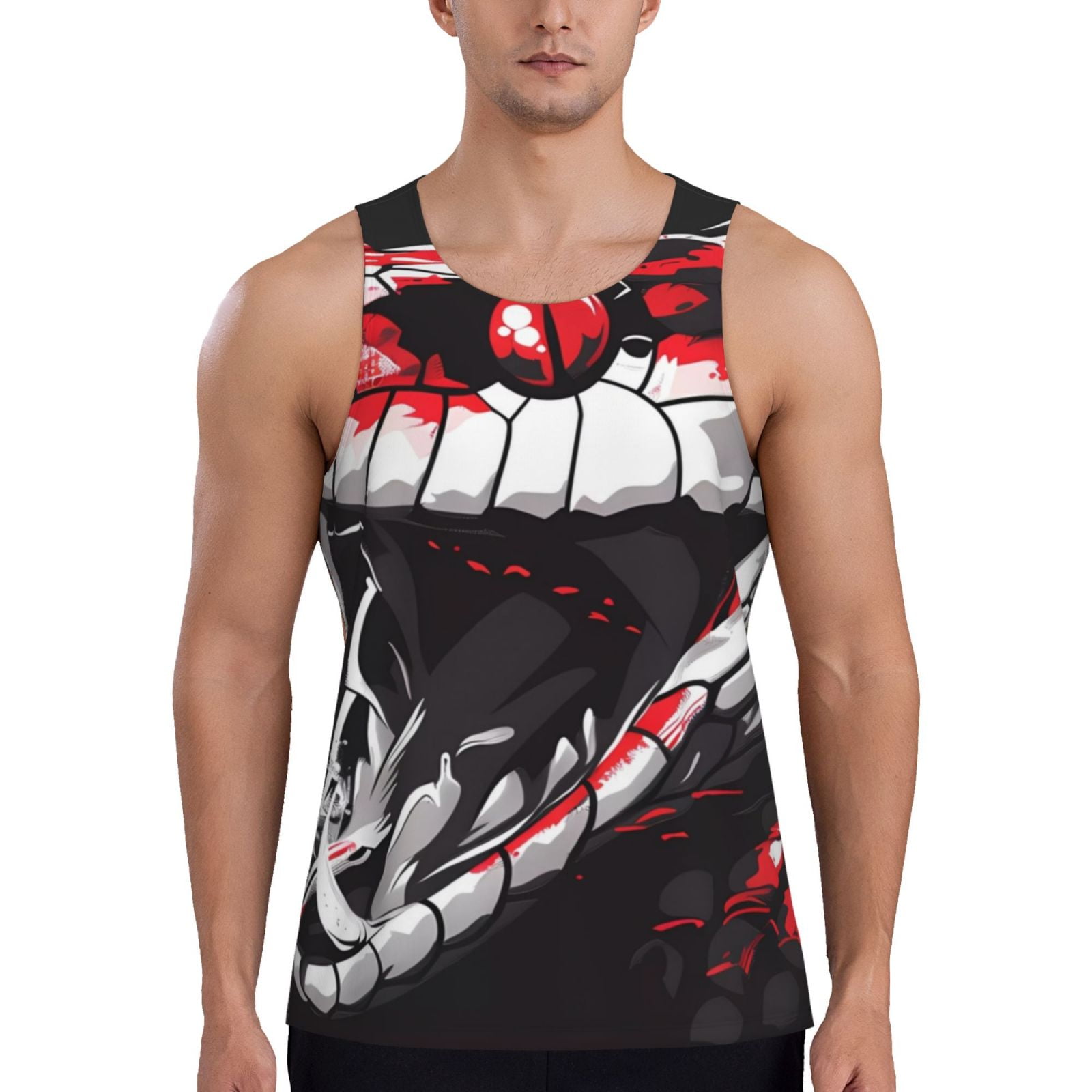 Cauagu Fierce Red Viper Graphic Art Print Men's Sleeveless Muscle ...