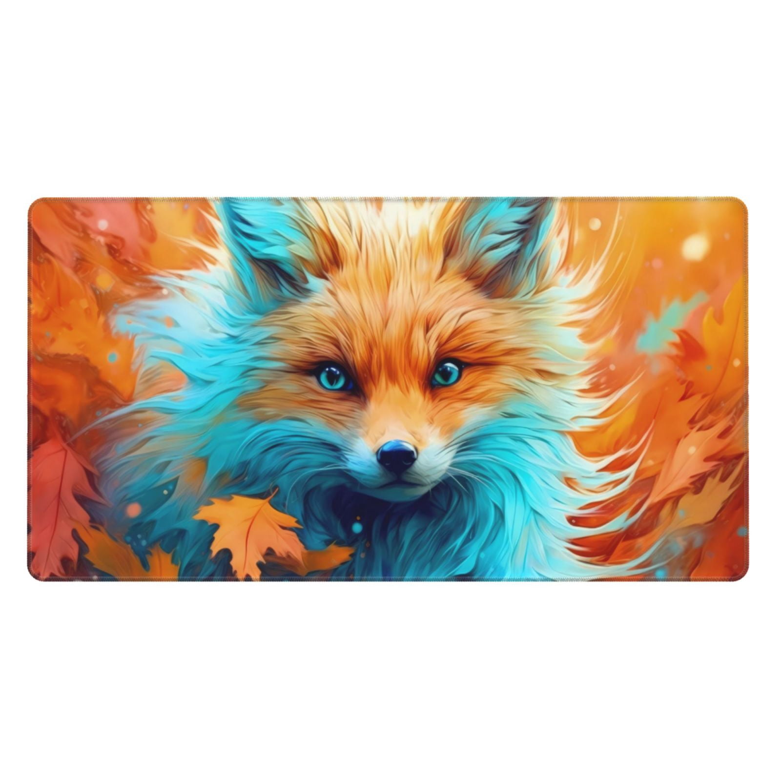 Cauagu Fiery Red Maple Leaf Fox for Large Mouse Pad,XXL Extended Gaming ...