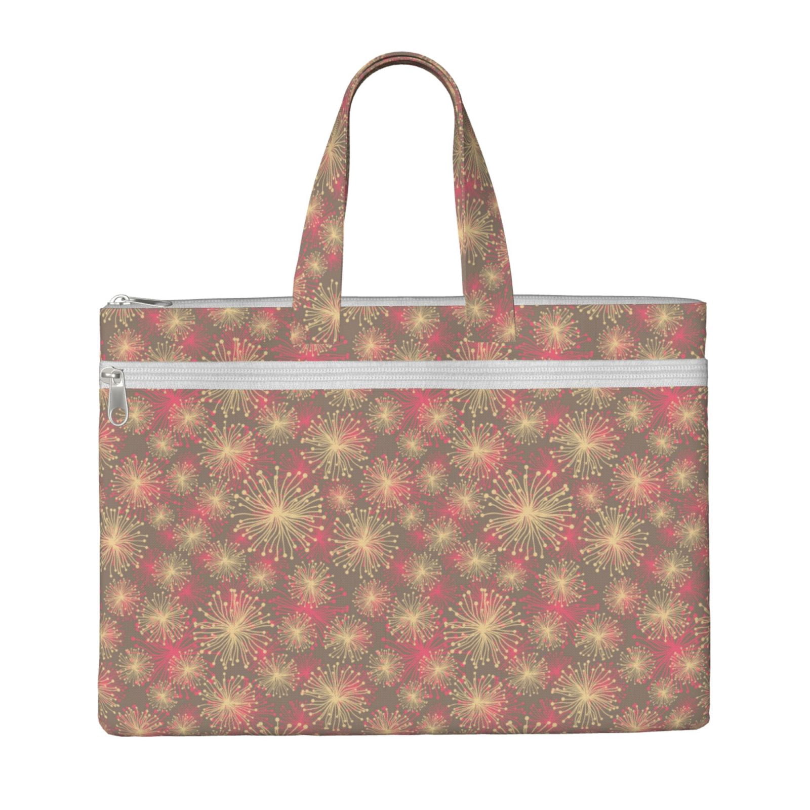Cauagu Fireworks1 Pattern Canvas Tote File Bag, Zipper Tote Bag ...