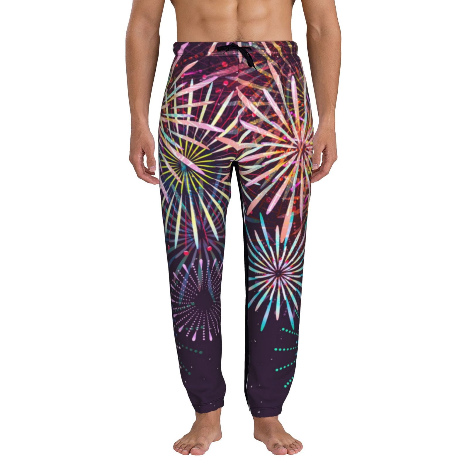 Cauagu Fireworks2 Print Sweatpants for Men,Active Athletic Workout ...