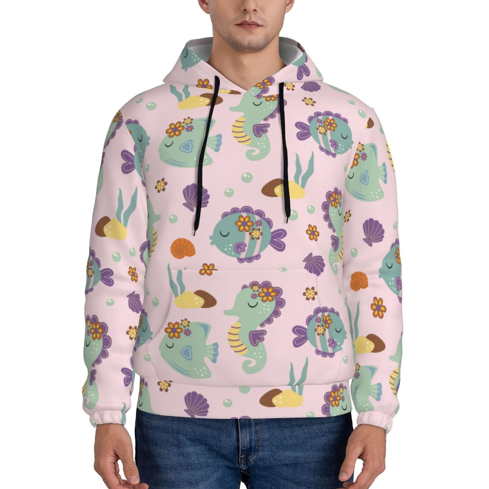 Cauagu Fish Seahorse for Men's Pullover Hooded Sweatshirt Athletic ...