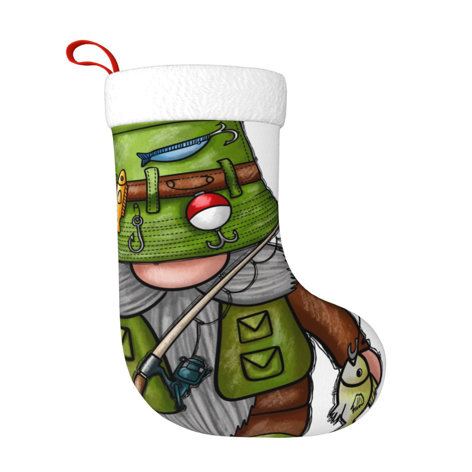 Cauagu Fishing Gnome for Christmas Stockings,1-Pack Large Xmas Stocking ...