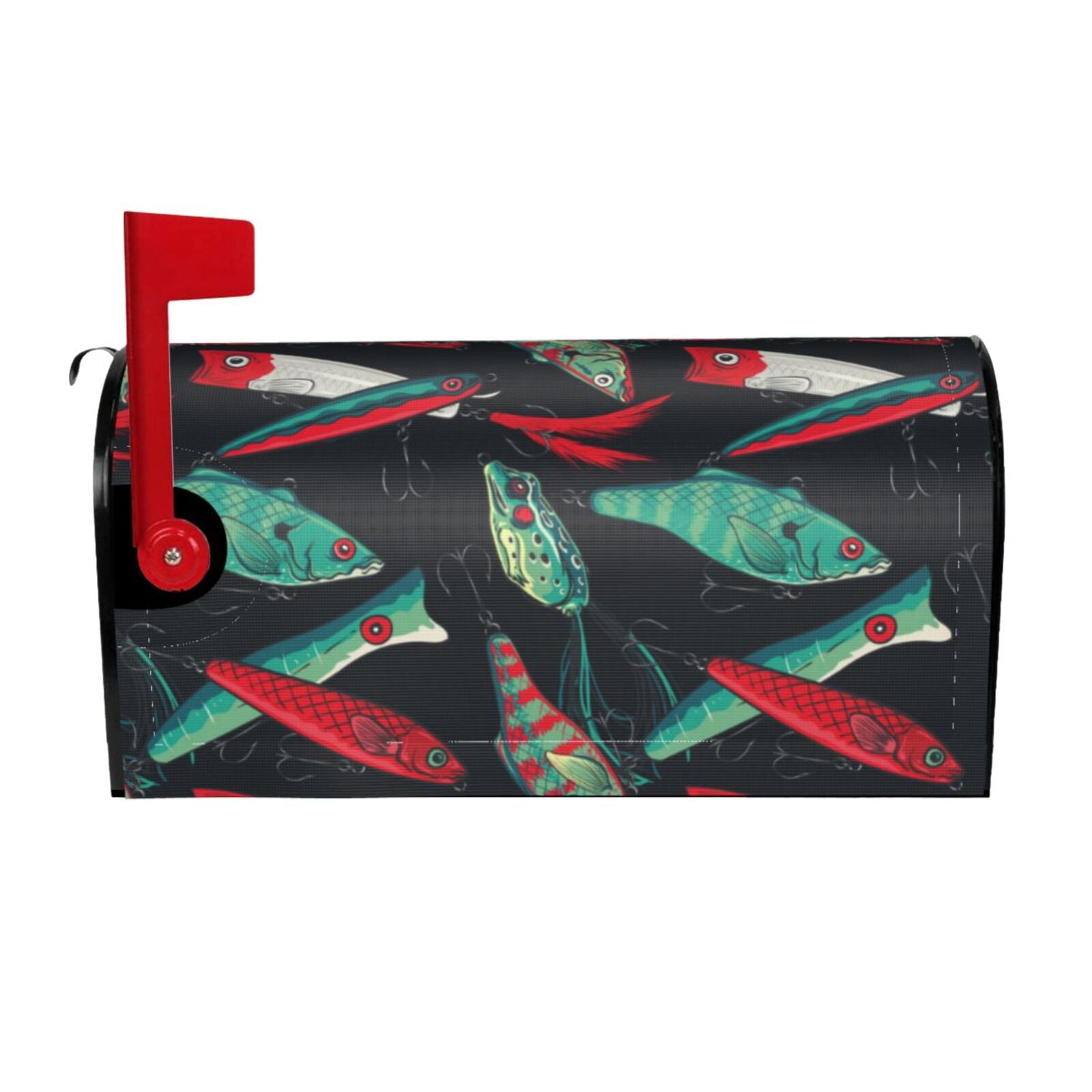 Cauagu Fishing Lure Pattern Magnetic Mailbox Covers, Mailbox Cover ...