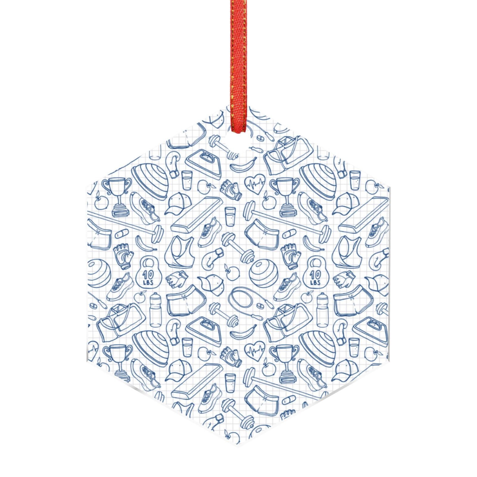 Cauagu Fitness Guru Pattern Acrylic Christmas Pendant,1-Pack Christmas ...