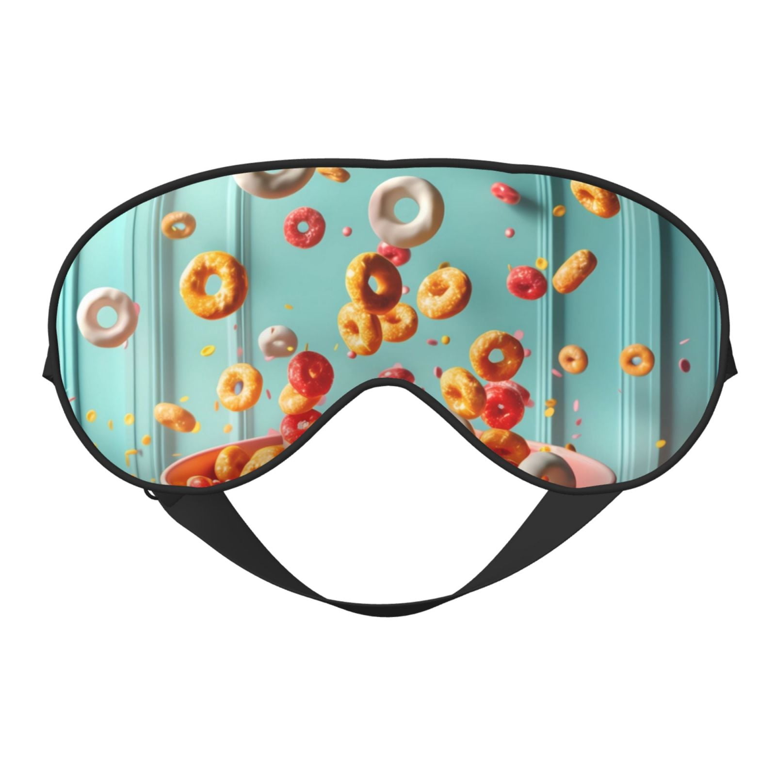 Cauagu Floating Colorful Cereal Print Sleep Eye Mask, Blindfold Eye ...