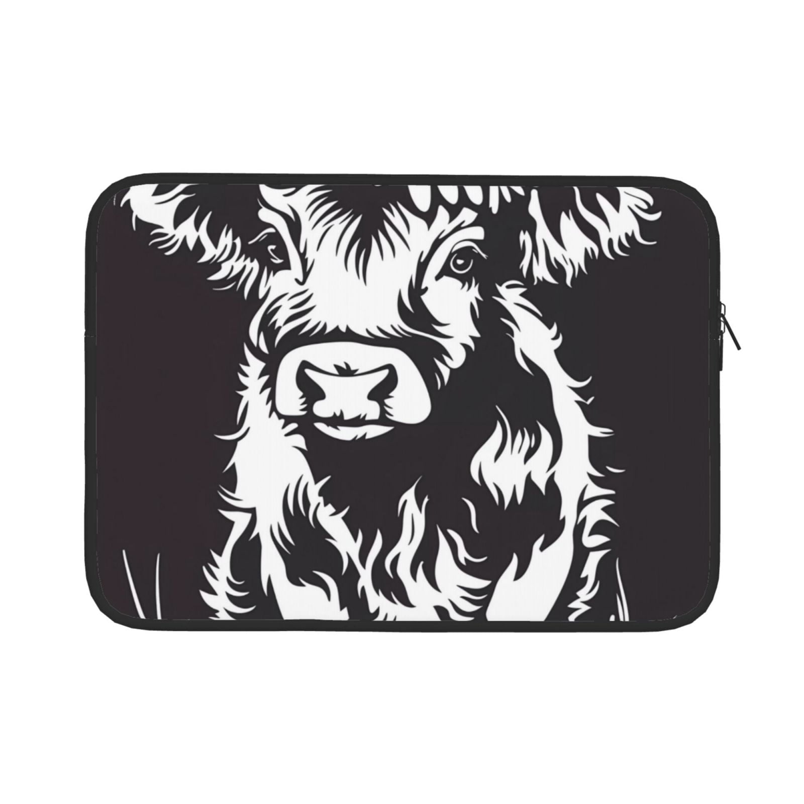 Cauagu Floral Cow Silhouette Print Laptop Sleeve Case, Laptop Cover ...