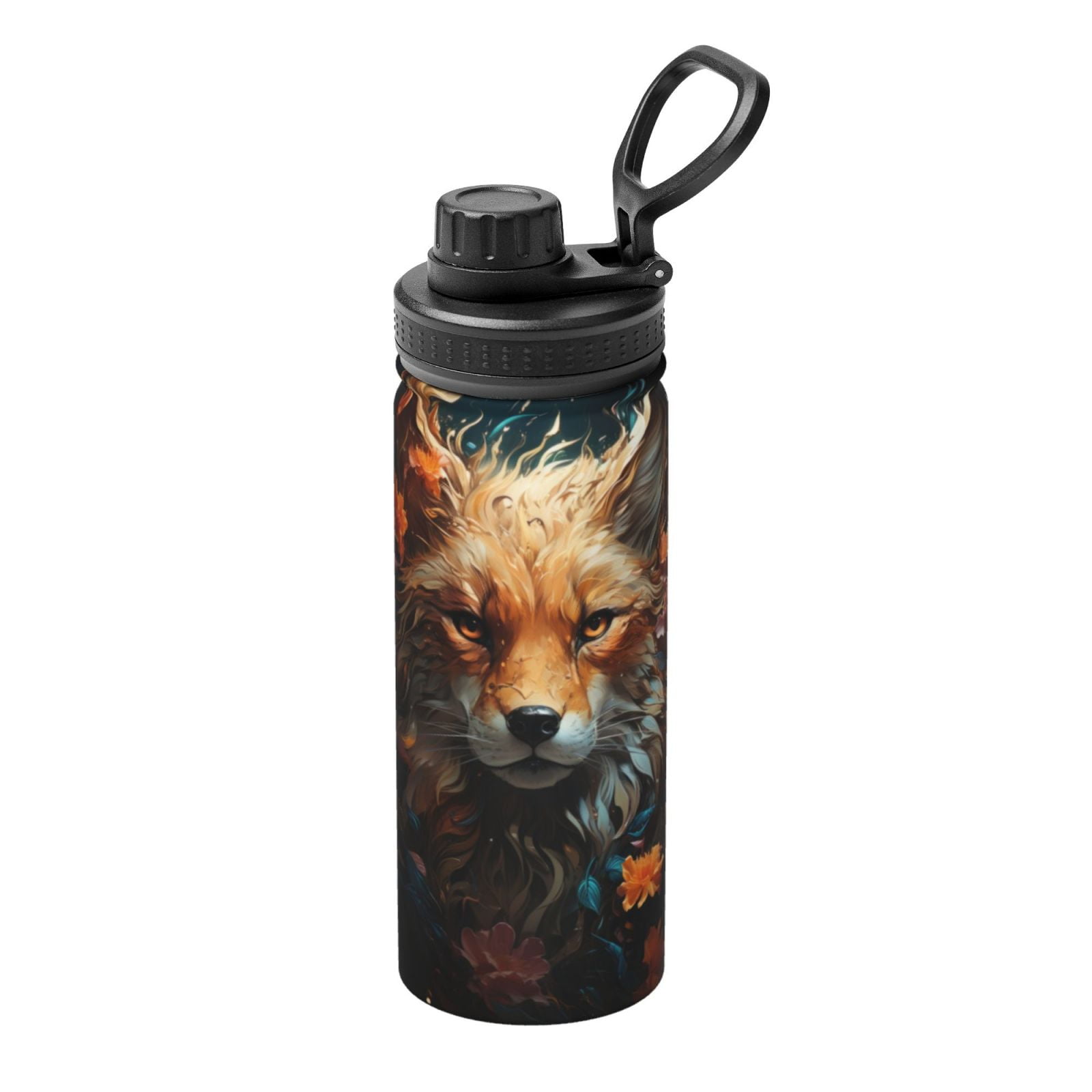 Cauagu Floral Fox Print 18oz Vacuum Insulated Stainless Steel Water ...