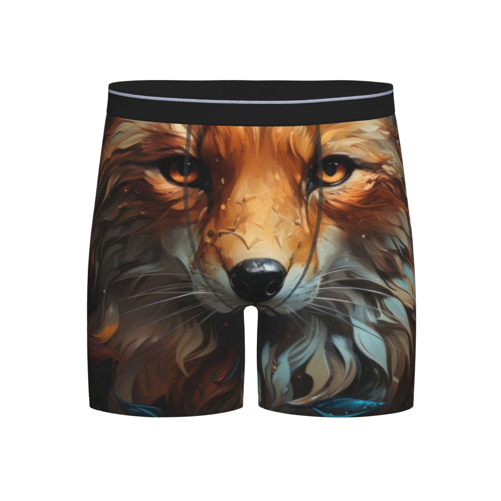 Cauagu Floral Fox Print Men's Boxer Briefs, Funny & Cute Underwear ...