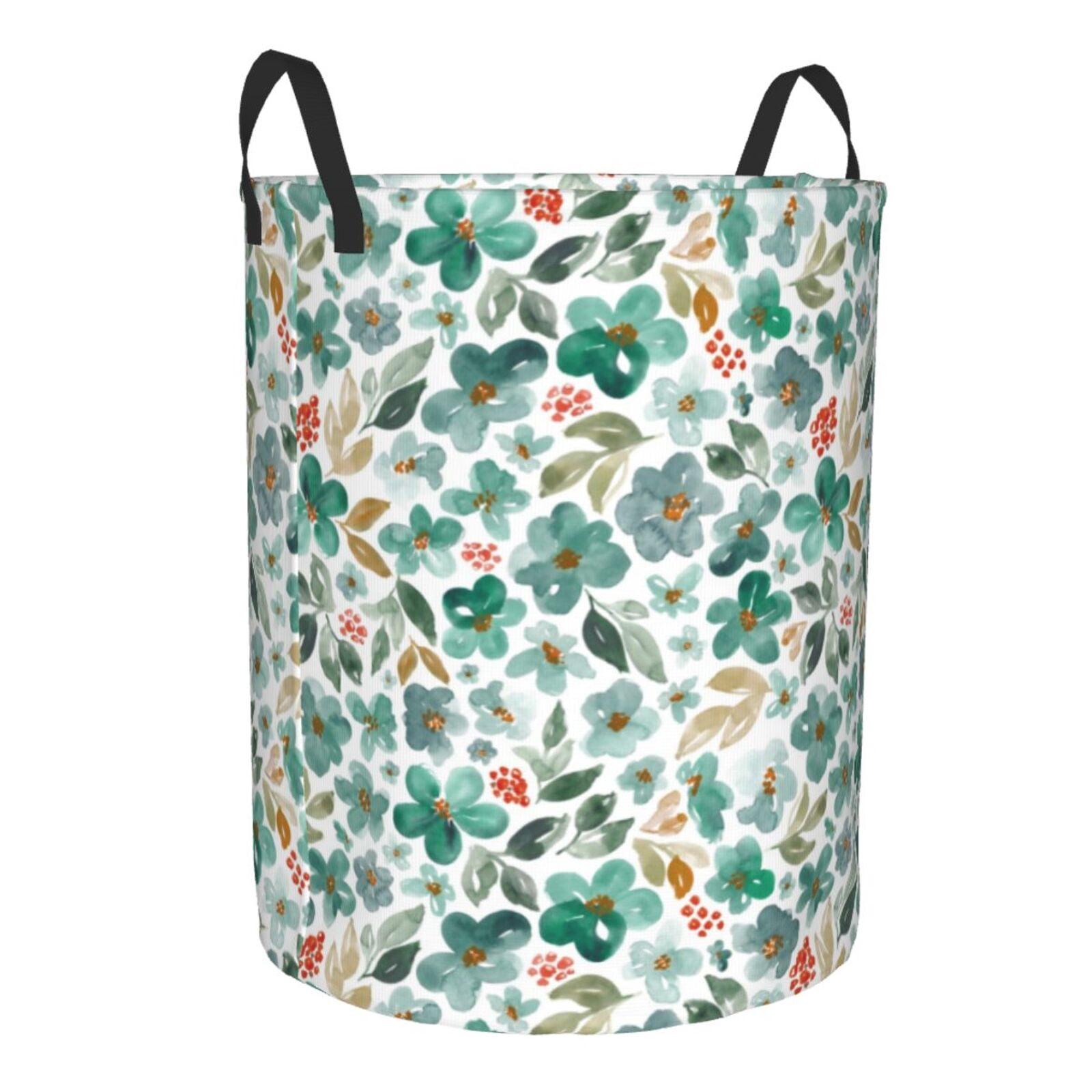 Cauagu Floral In Teal for Laundry Basket,Collapsible Organizer Basket ...