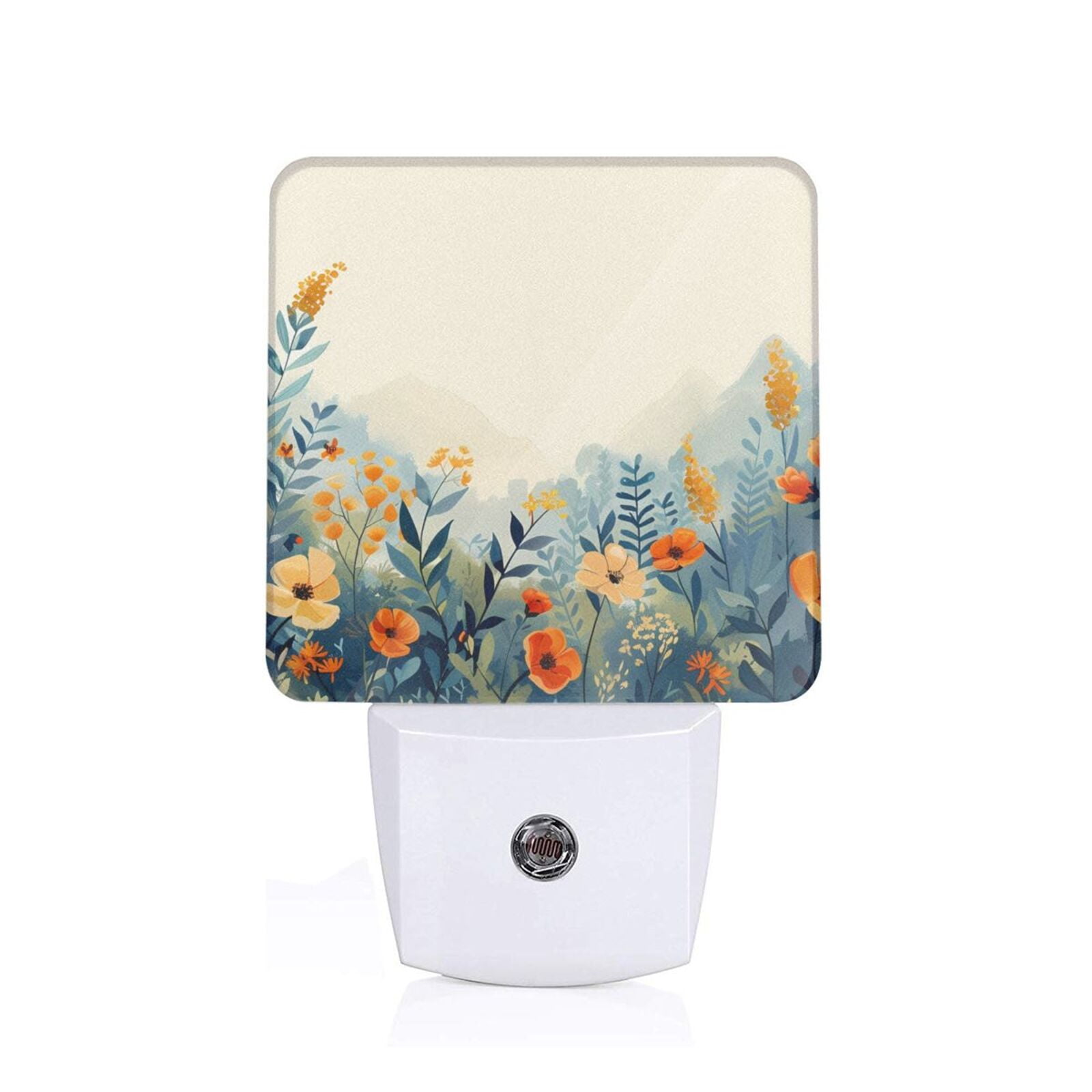 Cauagu Floral Mountain Landscape Print LED Nightlight,0.5W Night Lights ...