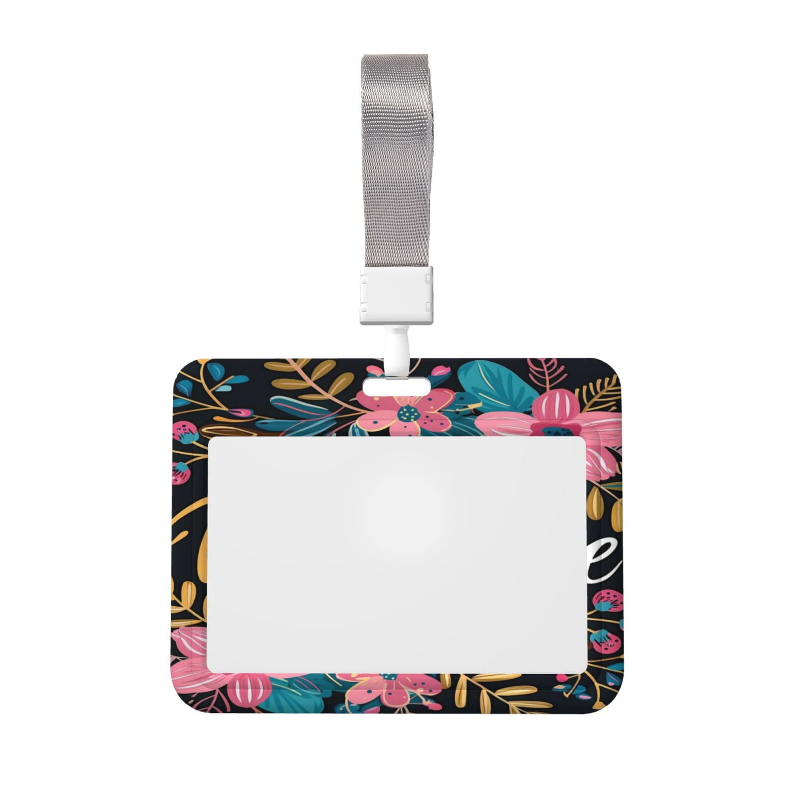Cauagu Floral Welcome Sign for ID Badge Holder,Badge Holder with ...