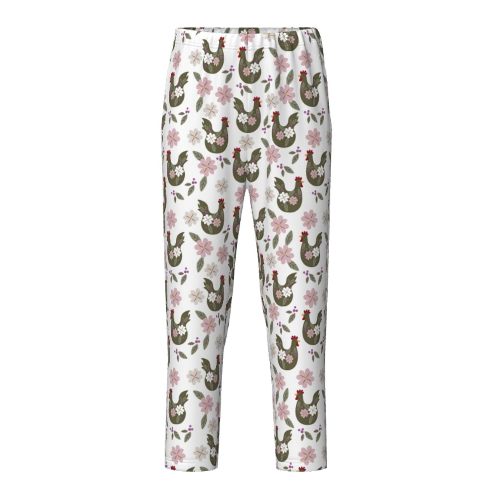 Cauagu Flowe Rooster for Cute Pajamas Pants,Elastic Waist Pajama ...