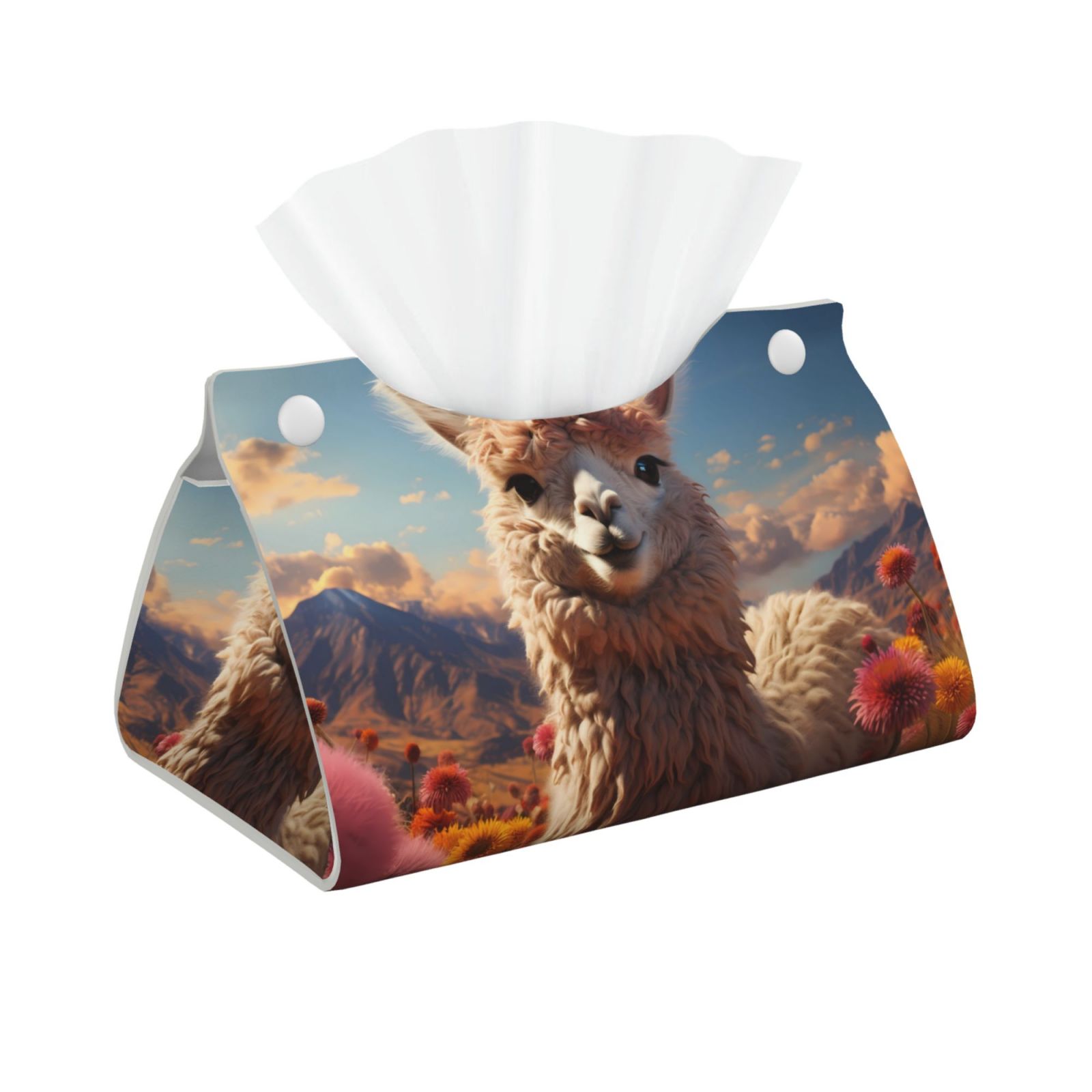 Cauagu Fluffy Alpaca Mountain Meadow for Large Tissue Box Cover ...
